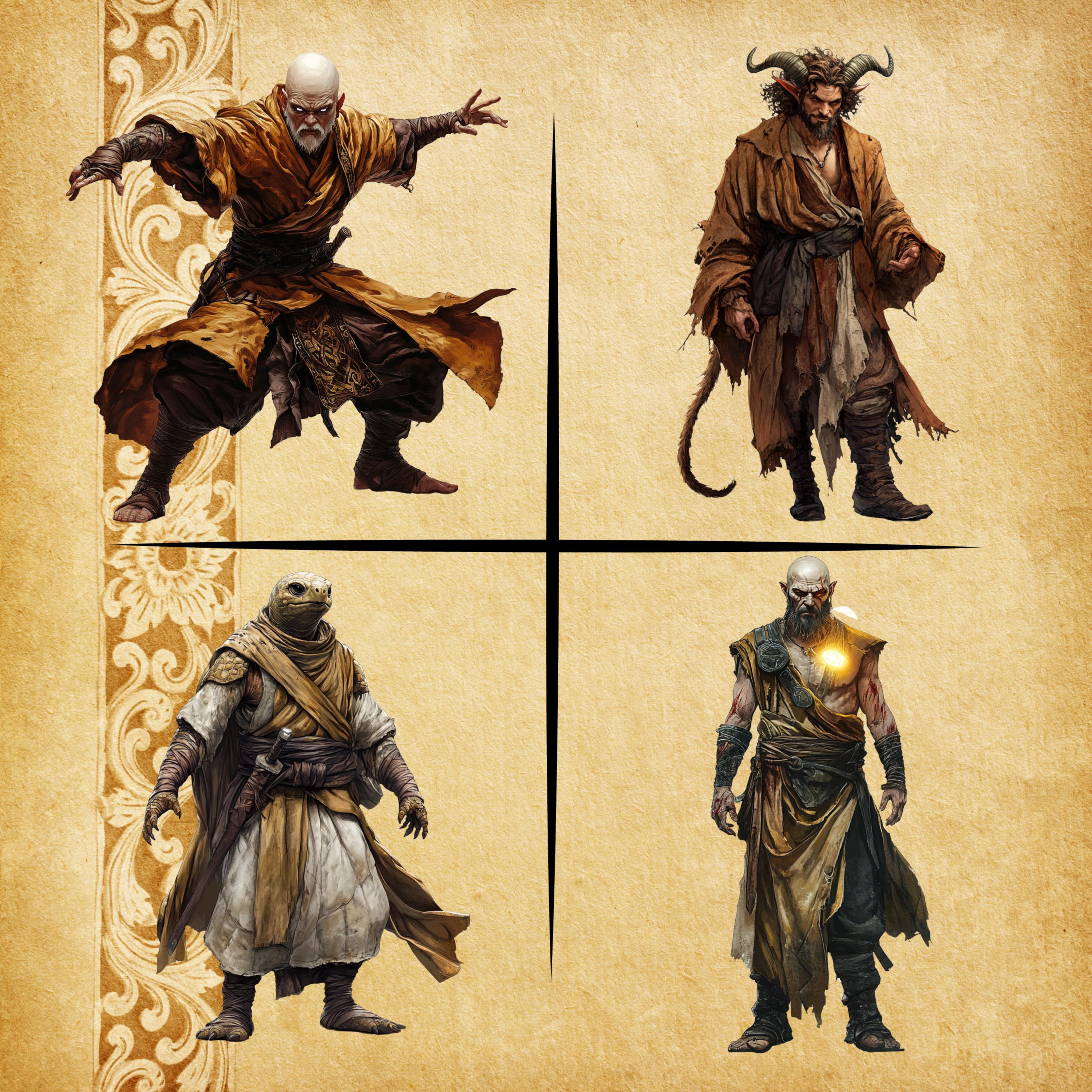 Fantasy Monks – 20 Epic Cliparts , Transparent Background Pngs for ...