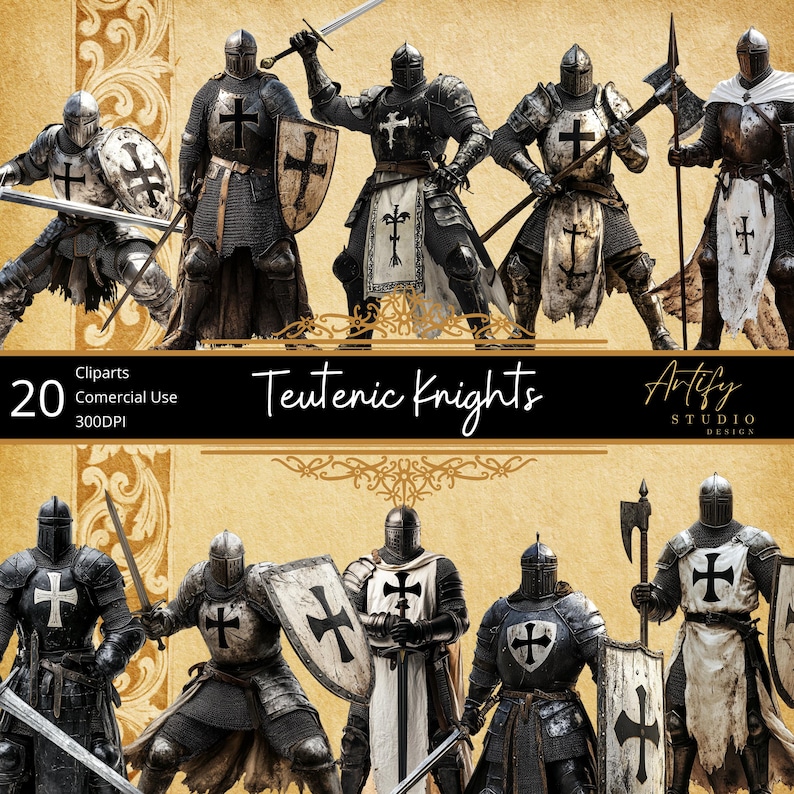 Teutonic Knights Clipart – 20 Majestic Medieval Warriors , Transparent ...