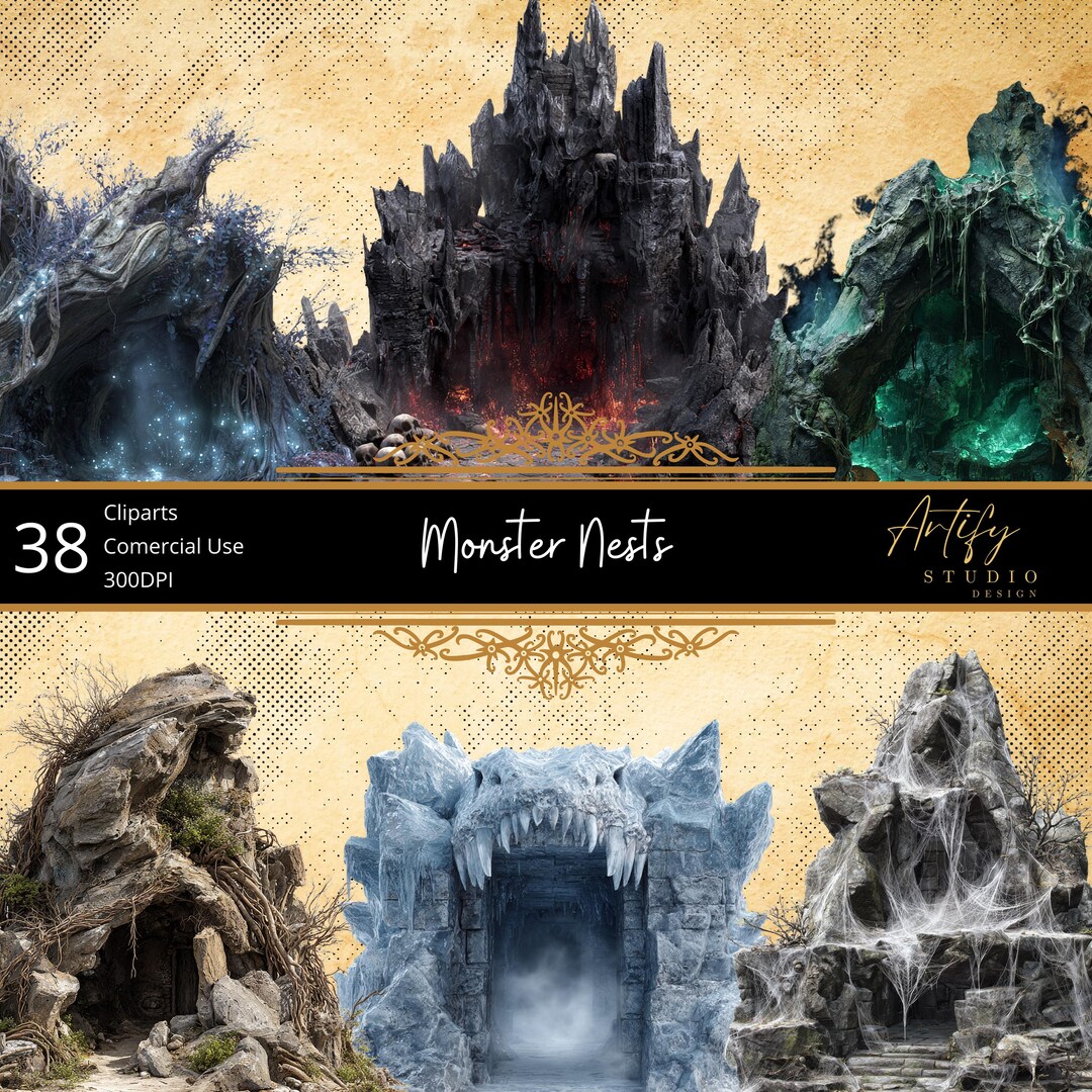 Monster Nests – 38 Fantasy RPG & TTRPG Cliparts , Digital Download ...