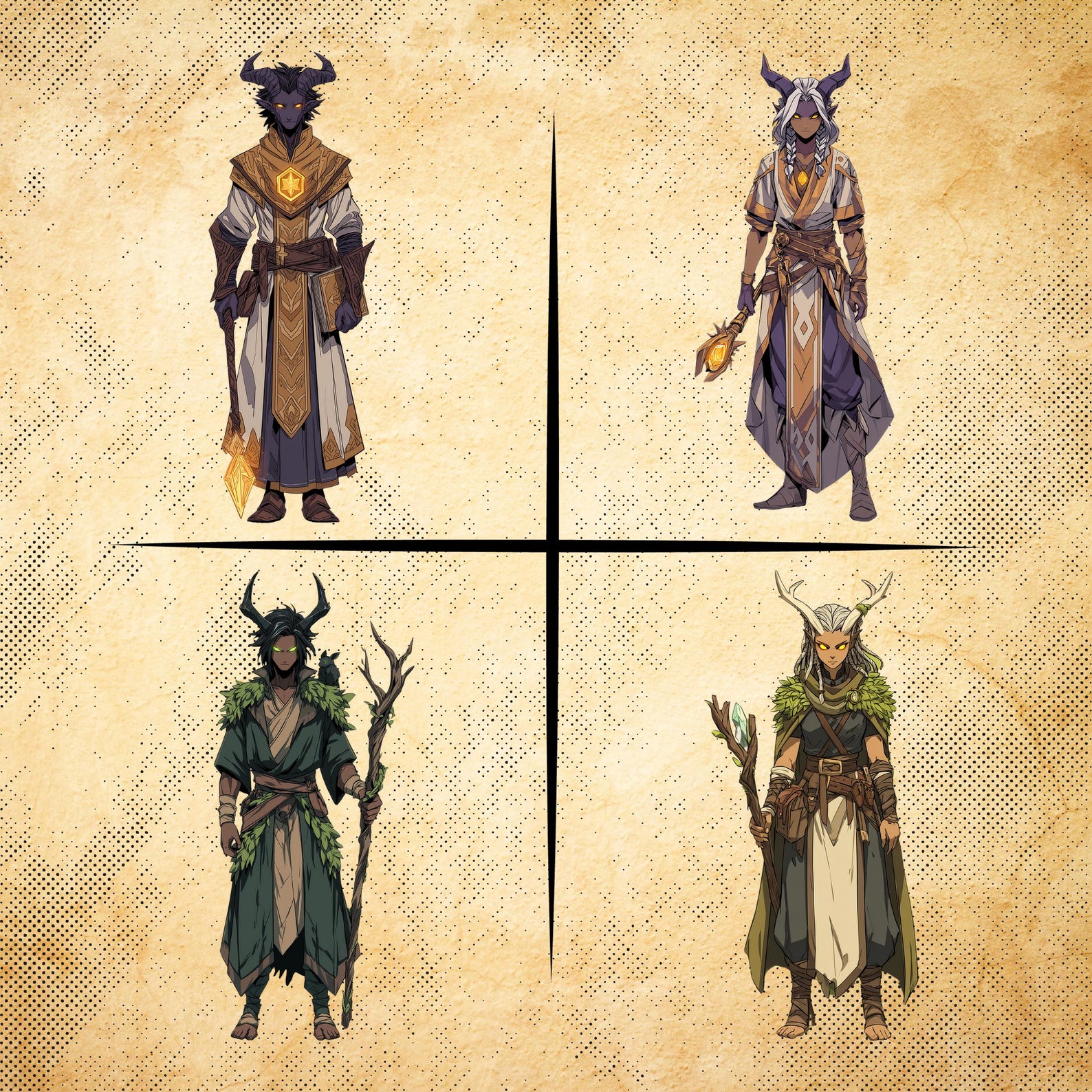Tiefling Class Bundle – 26 Cartoon-style Fantasy Character Cliparts ...