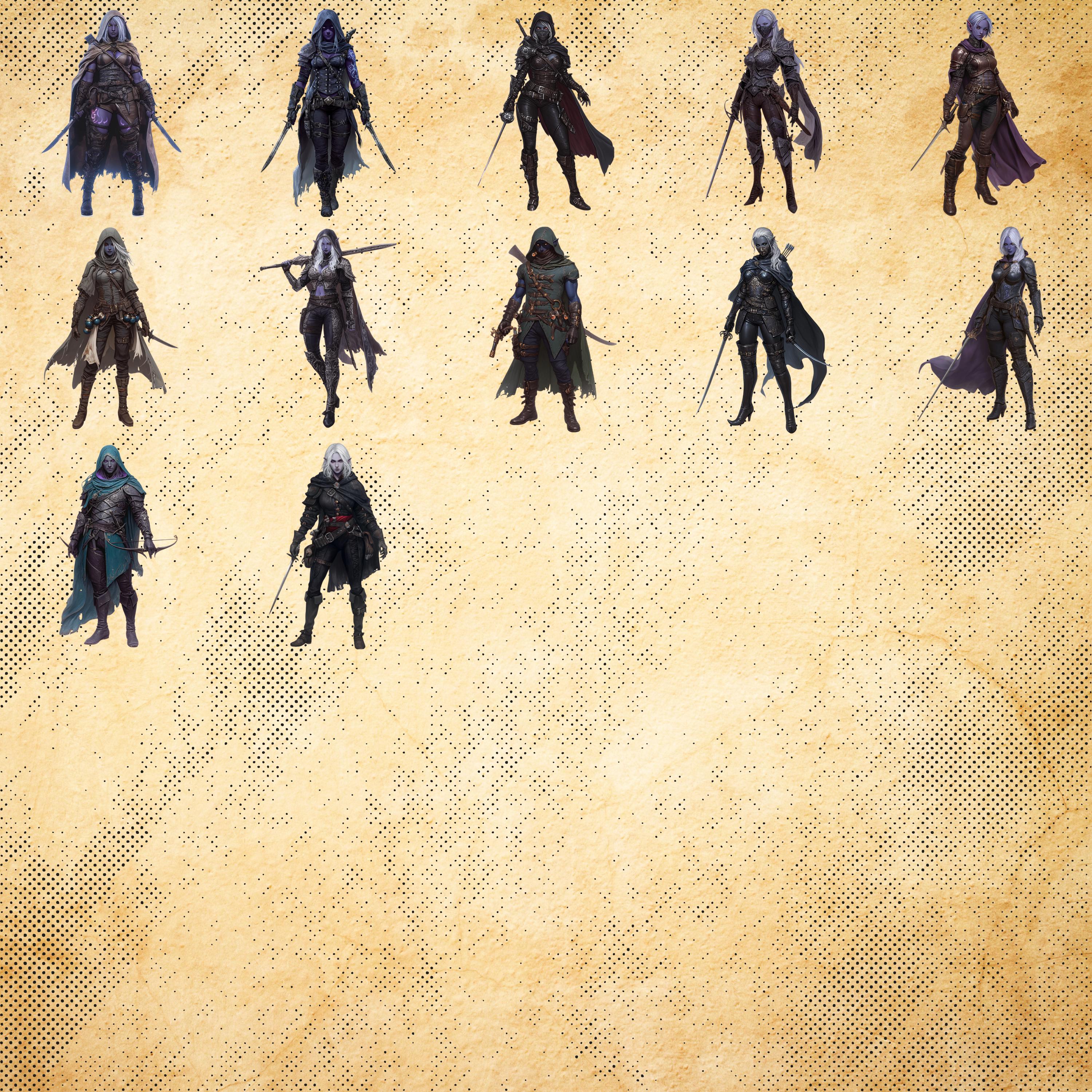 Drow Assassins – Silent Killers From the Shadows, Fantasy Cliparts ...
