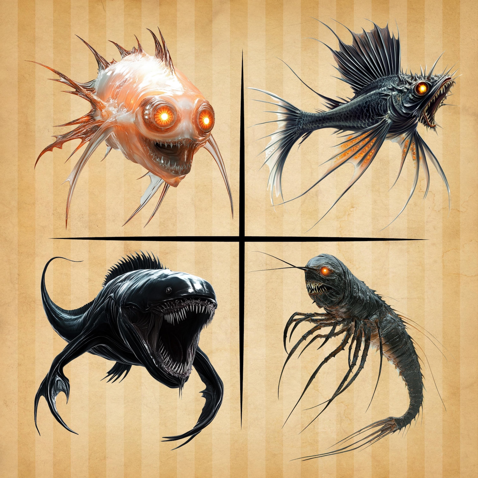 Deep Sea Monsters Clipart – 20 Stunning Ocean Creatures , Transparent ...