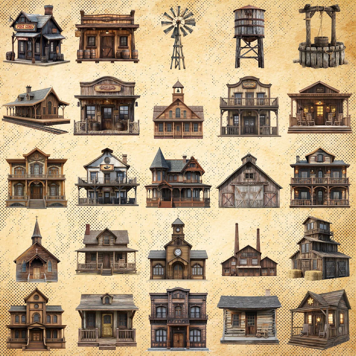 28 Western Buildings – Classic Wild West Structures , Transparent ...