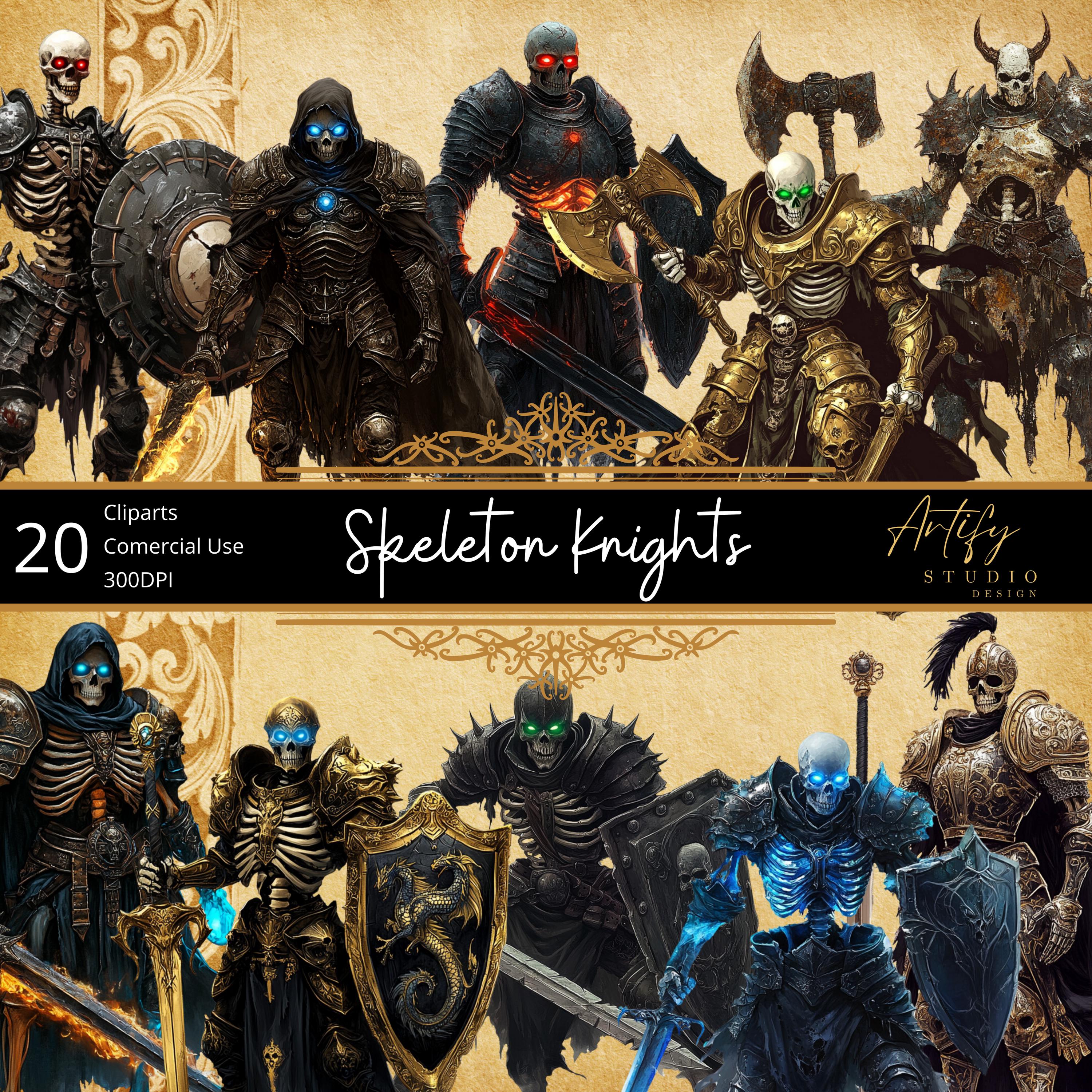 Skeleton Knights Fantasy RPG Cliparts, Commercial Use, Dnd, RPG , PNG ...