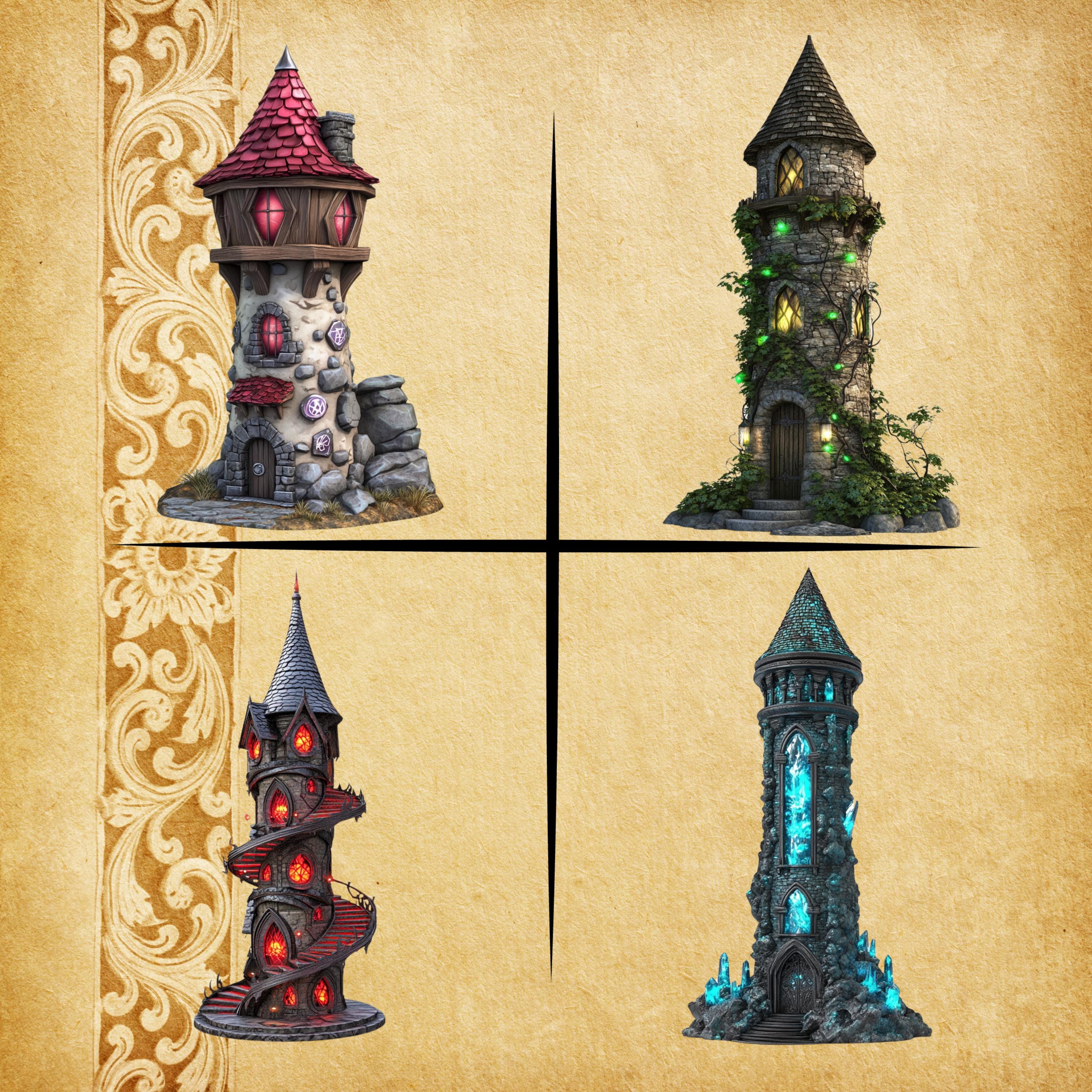 Wizard Towers RPG Cliparts, Commercial Use, Dnd, RPG , PNG, Collection ...