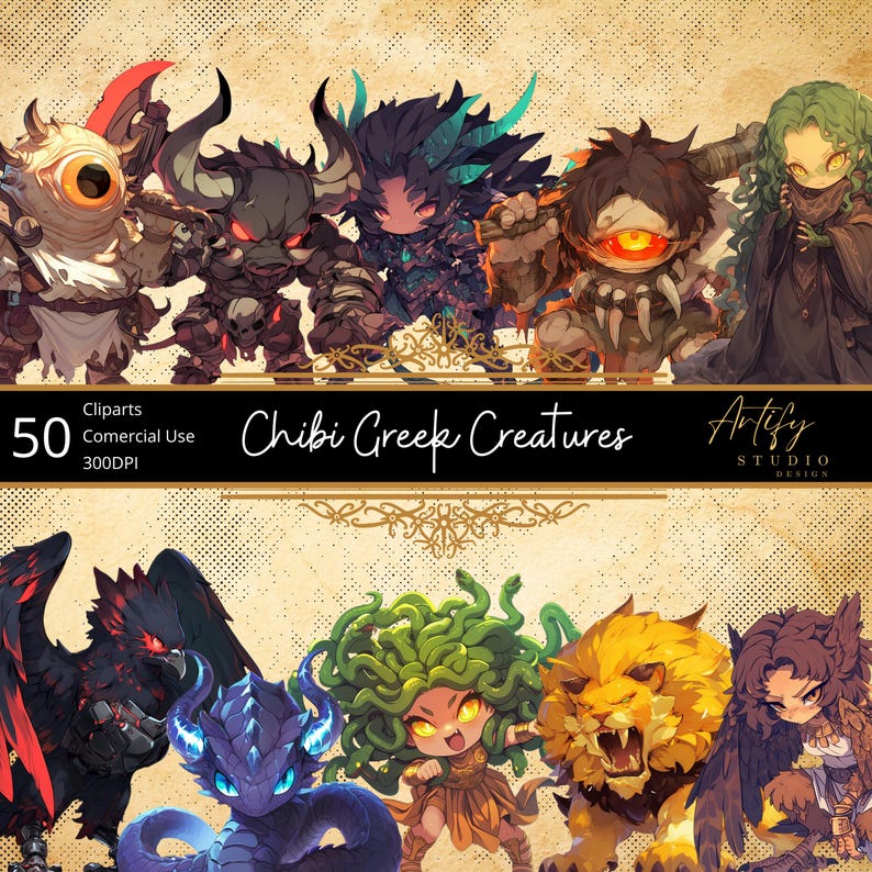 Chibi Greek Creatures – 50 Mythical Beasts and Legendary Heroes in ...