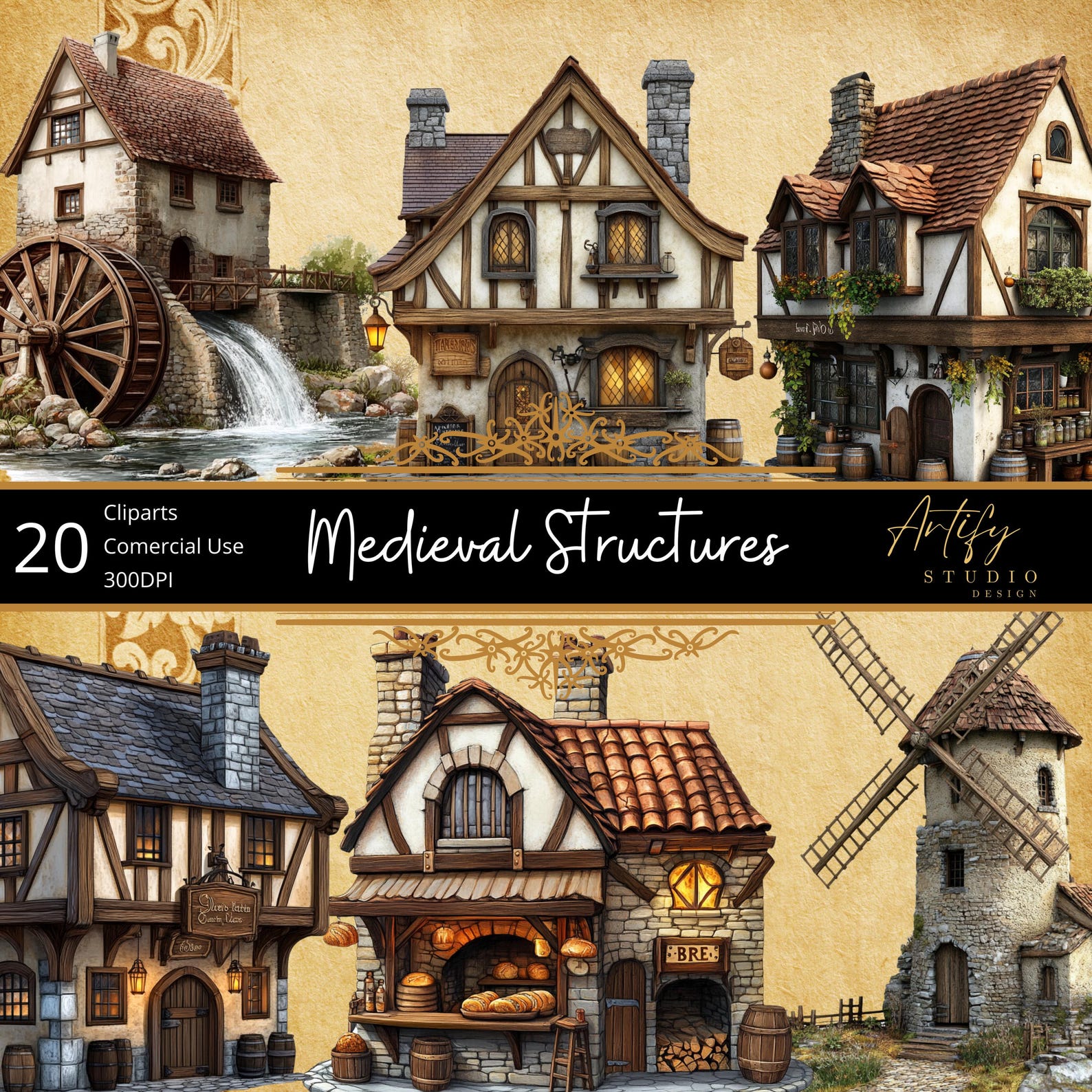 Medieval Structures RPG Cliparts, Commercial Use, Dnd, RPG , PNG ...