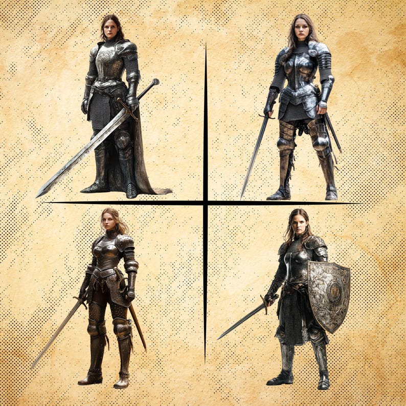 Armored Medieval Warrior Women – Female Knights in Authentic Historical ...