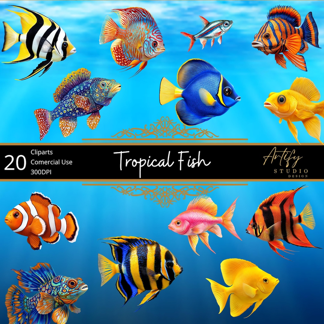 Tropical Fish Clipart – Vibrant Tropical Fish for Creative Projects ...