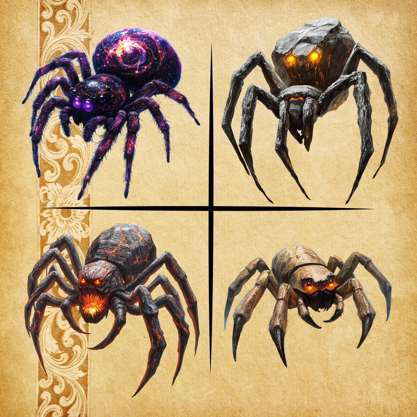 Fantasy Spiders Clipart – 20 Mystical and Menacing Spiders for Your ...