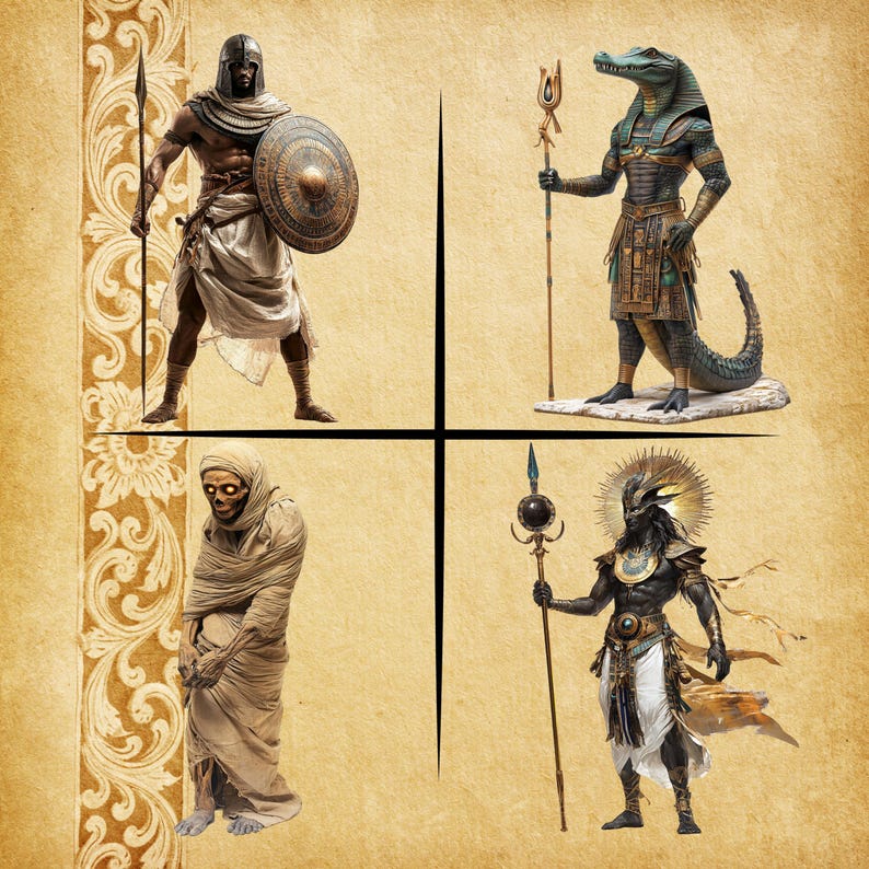 Egyptian Legends Clipart – Ancient Egyptian Warriors, Gods, and ...