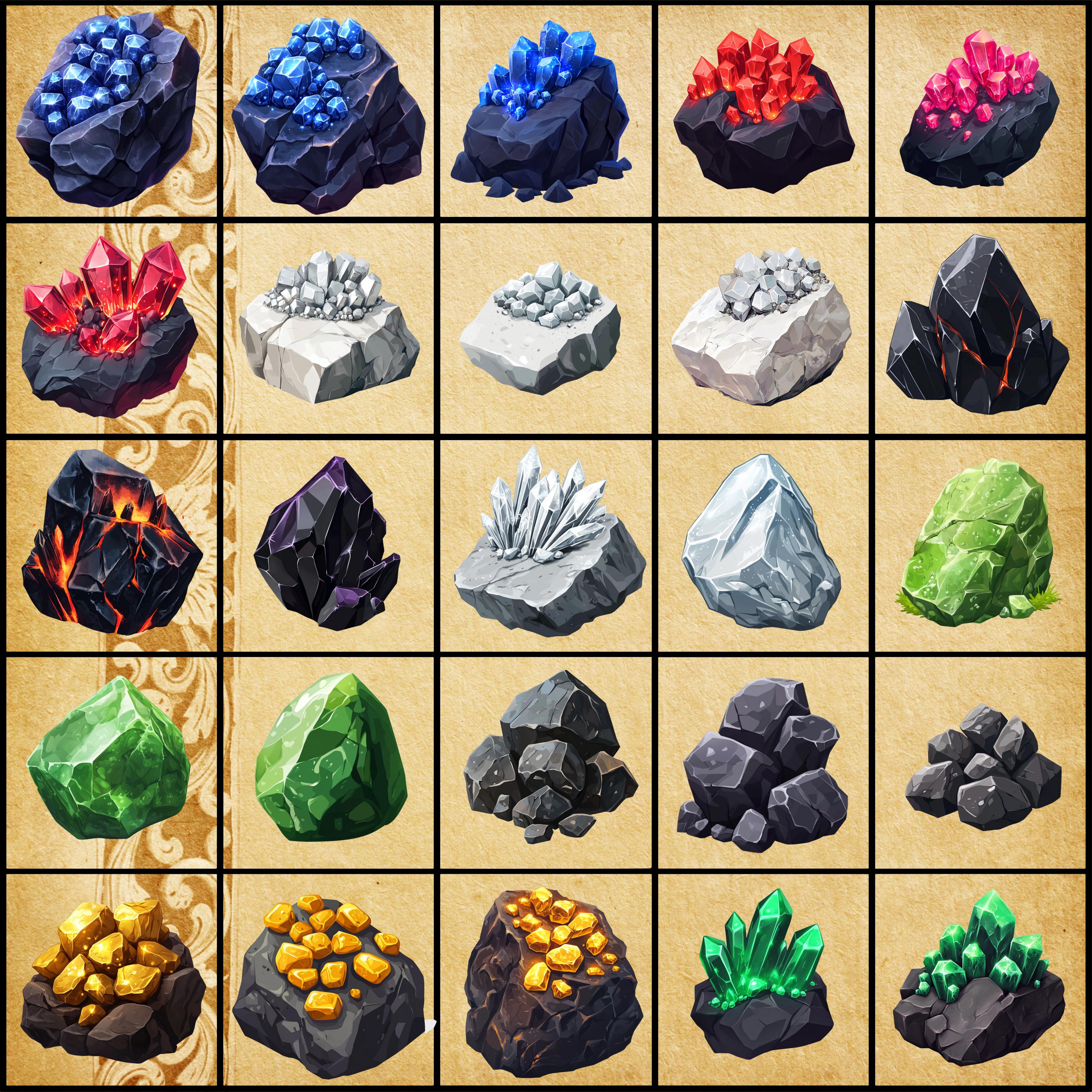 RPG Mining Profession – 2D Game Icons Pack – 96 Pngs for Tabletop Games ...