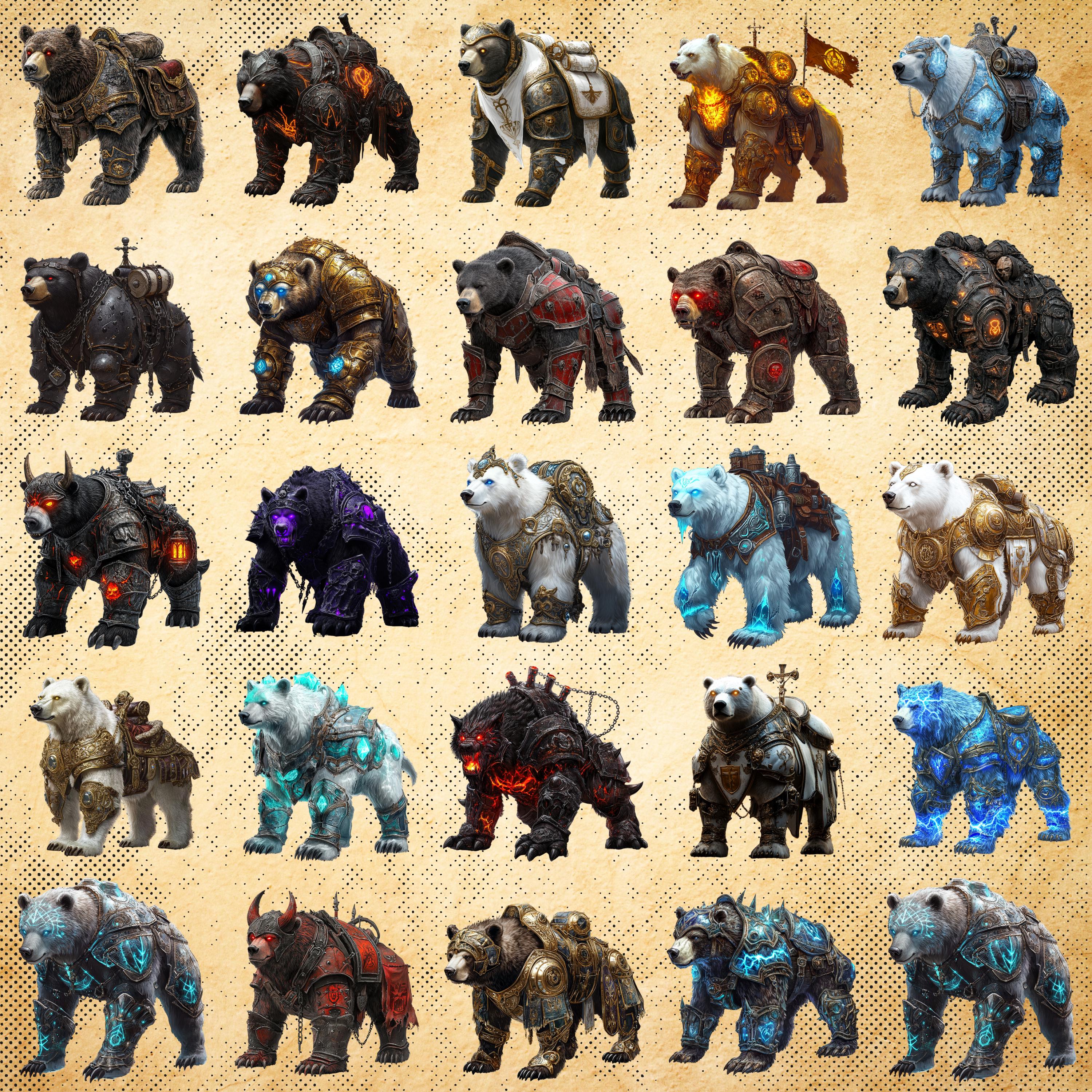 Fantasy Bear Mounts – Majestic Beasts for Warriors , RPG Cliparts ...