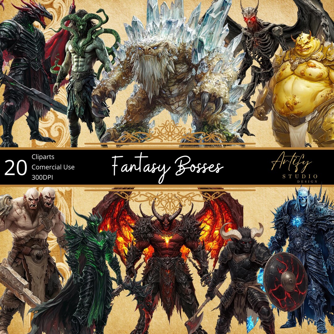 Fantasy RPG Bosses Cliparts, Commercial Use, World Bosses, RPG , PNG ...