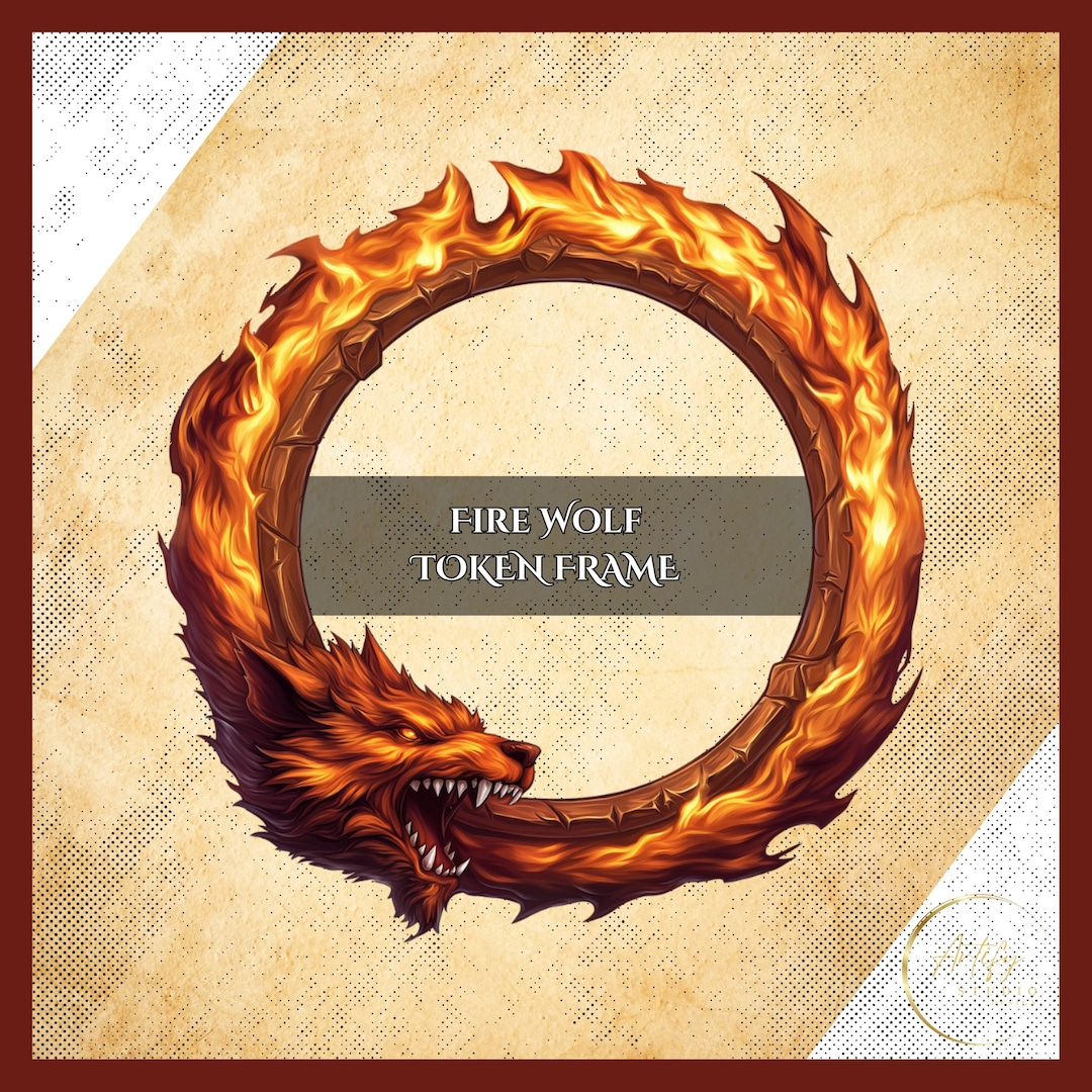 Fire Wolf Token Frame – Digital Border for Dnd or Anything Game ...