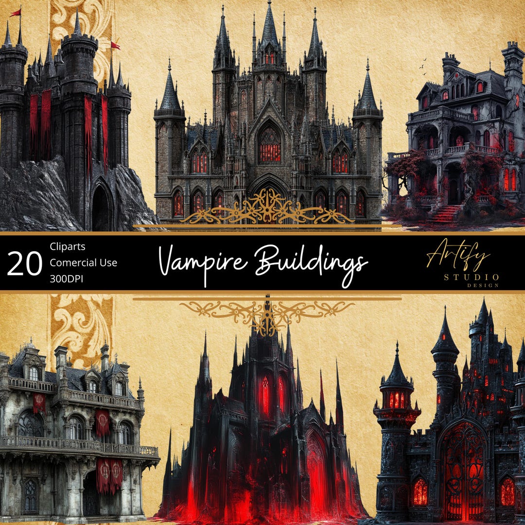 Vampire Buildings Clipart – 20 Gothic-inspired Designs , Transparent ...
