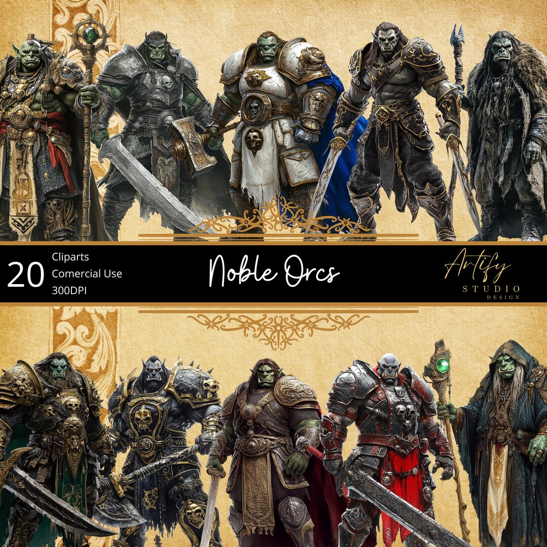 Noble Orcs Clipart – 20 Powerful and Honorable Fantasy Warriors for RPG ...
