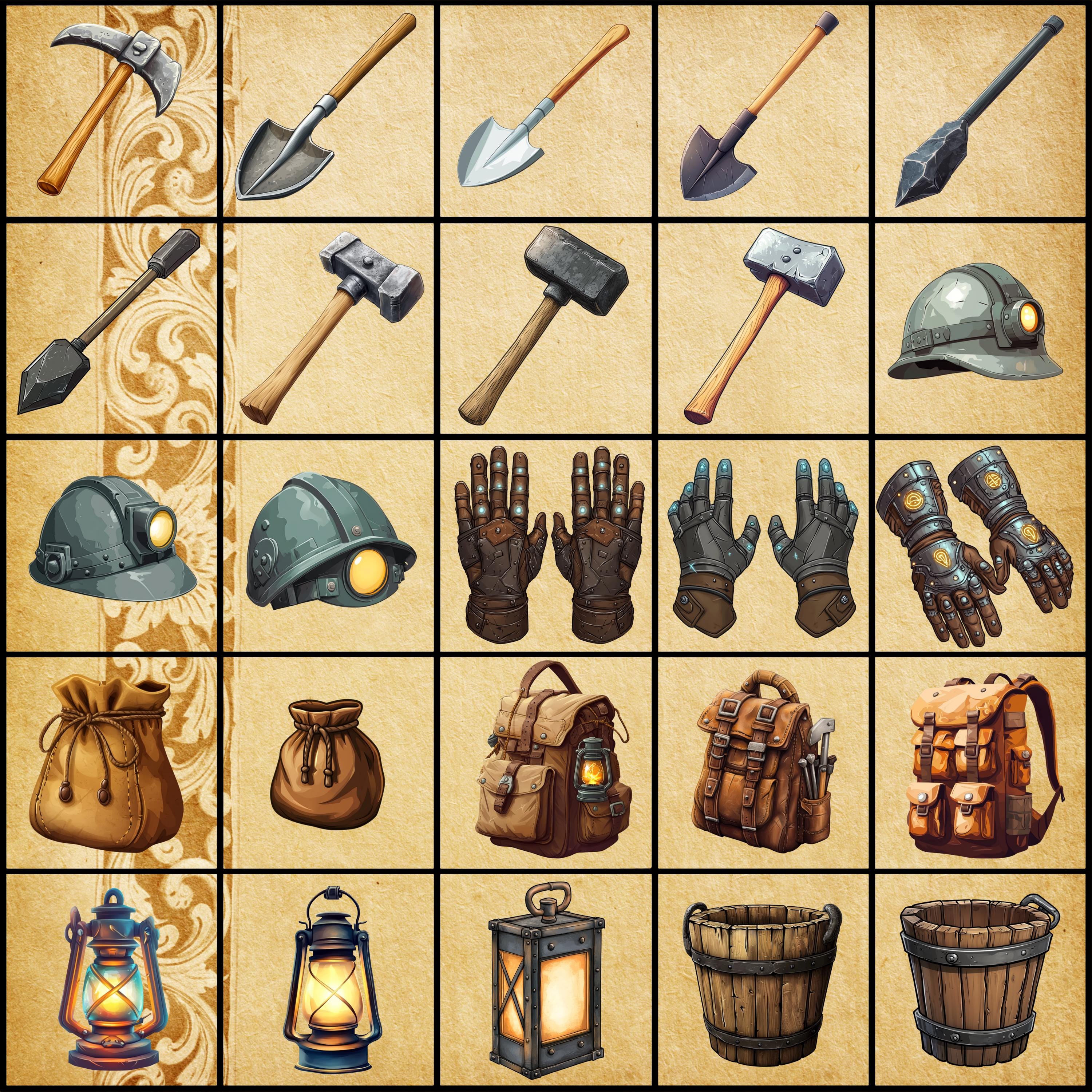 RPG Mining Profession – 2D Game Icons Pack – 96 Pngs for Tabletop Games ...