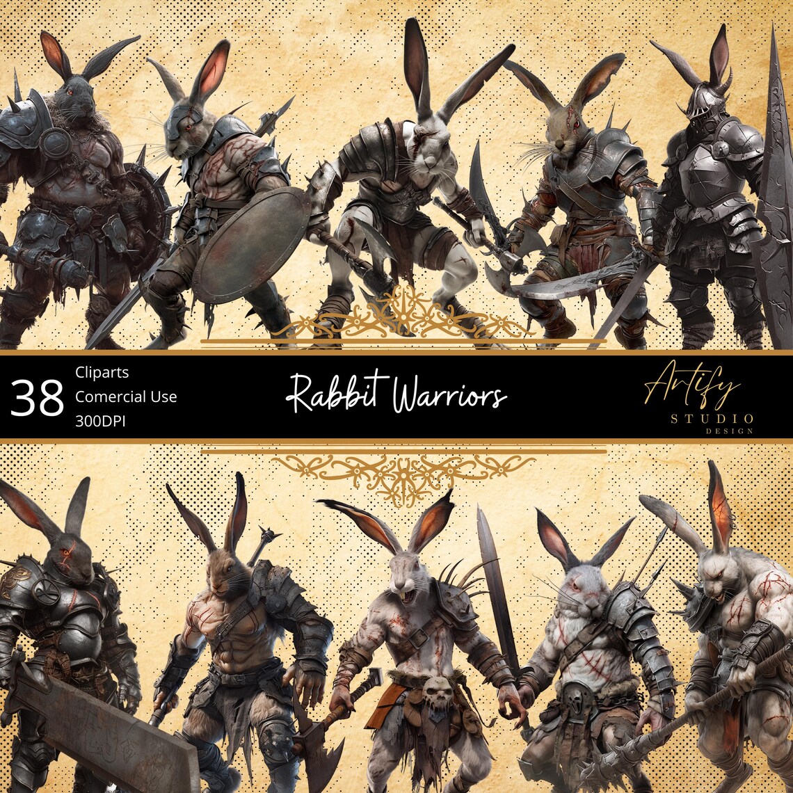 Rabbit Warriors – 38 Fantasy TTRPG Character Cliparts for Rpgs, DND ...