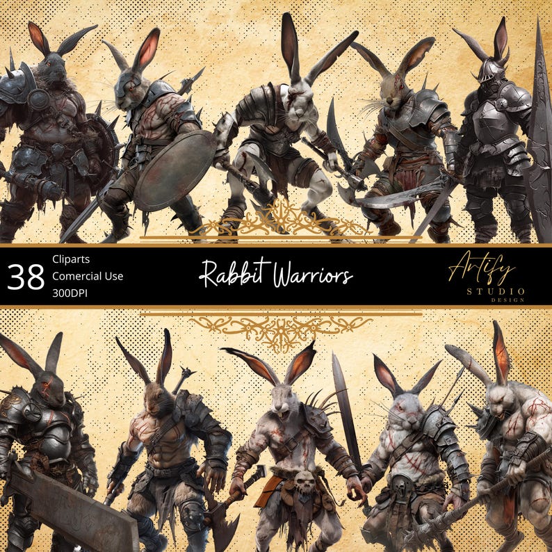 Rabbit Warriors – 38 Fantasy TTRPG Character Cliparts for Rpgs, DND ...