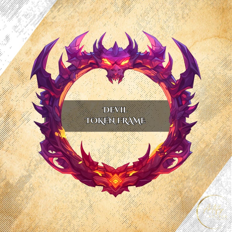 Devil Token Frame – Digital Border for Dnd or Anything Game. Compatible With Foundry VTT, Roll20 ...