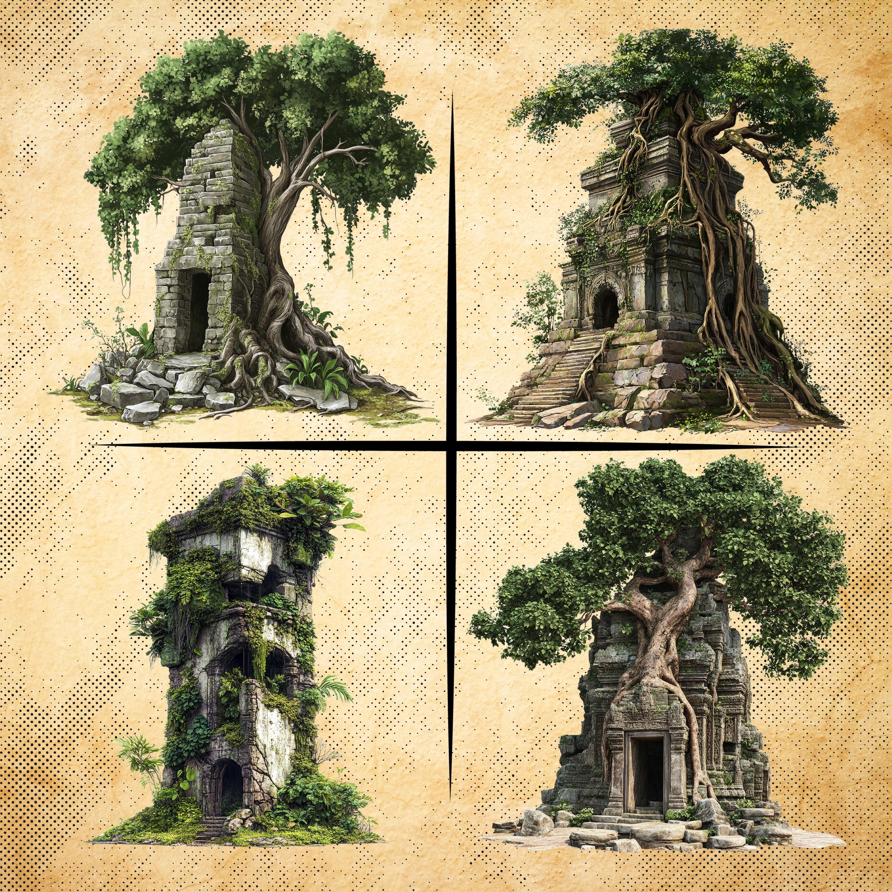 Overgrown Temples – Ancient Ruins Reclaimed by Nature , Transparent ...