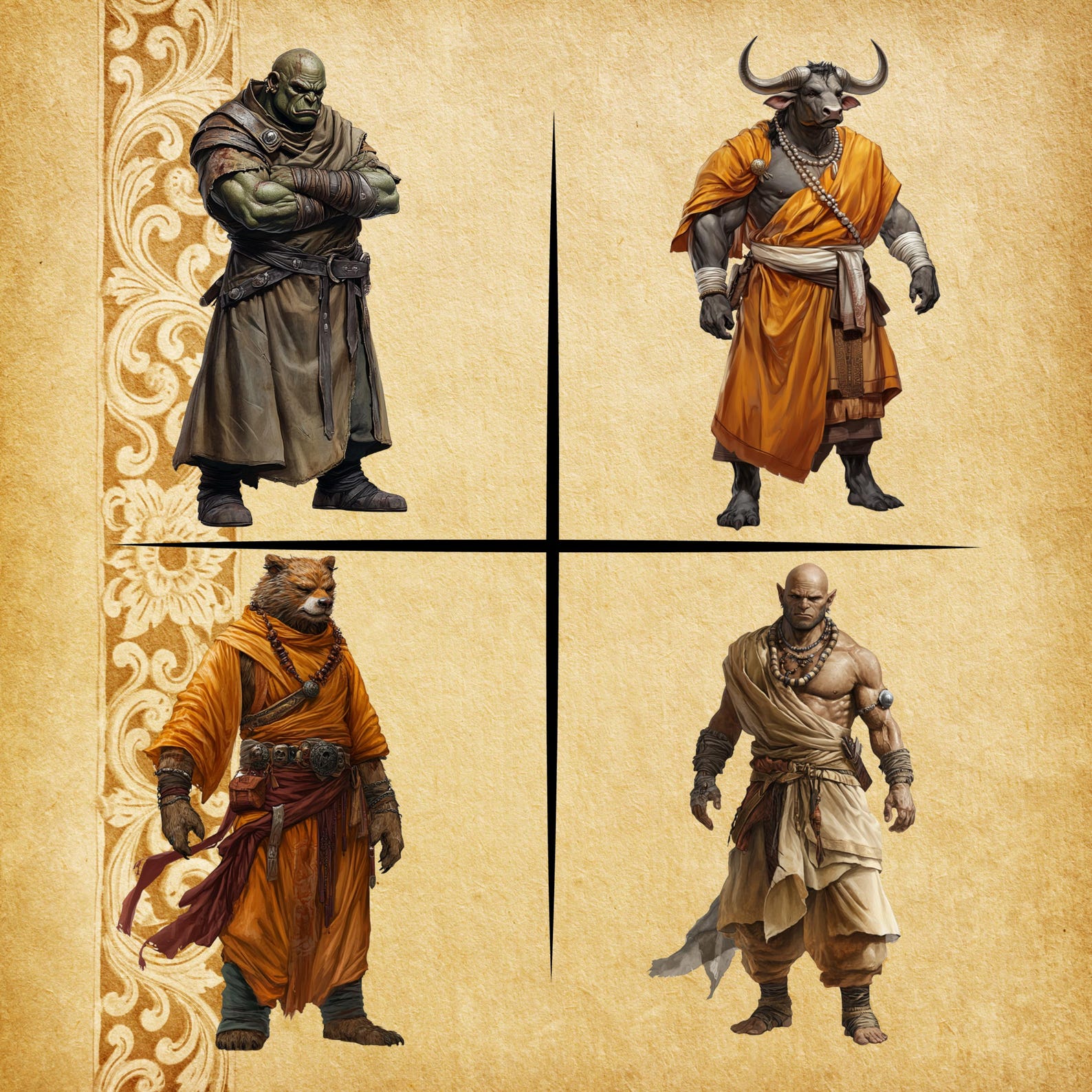 Fantasy Monks – 20 Epic Cliparts , Transparent Background Pngs for ...