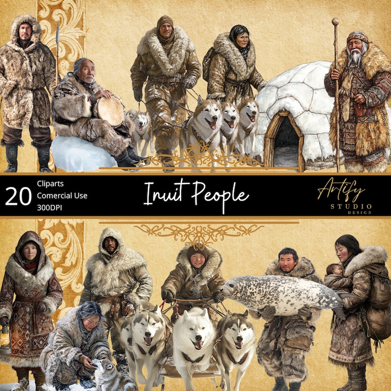 Inuit People Clipart – Traditional and Cultural Illustrations of the ...