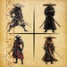 Exiled Ronins – 20 Wandering Warrior Cliparts , Transparent Background ...