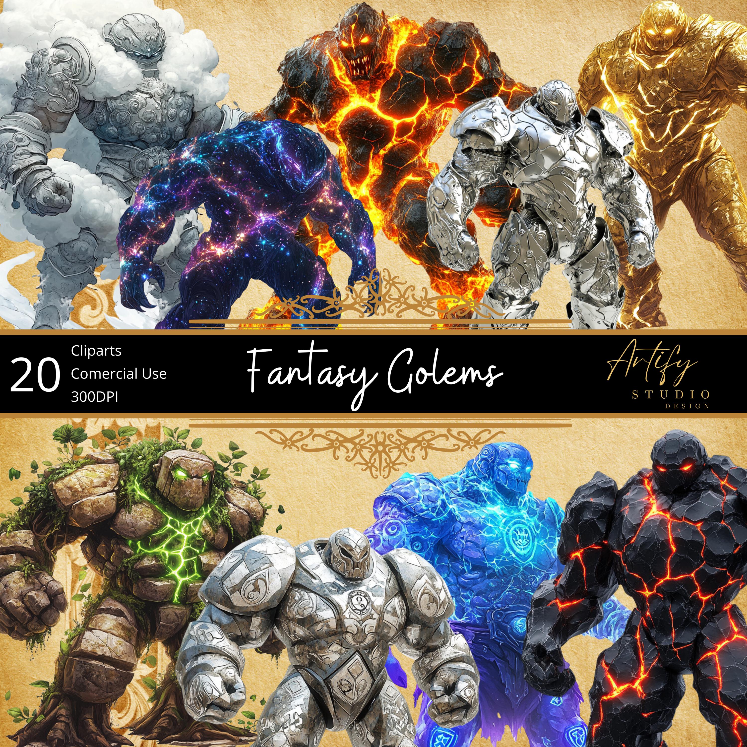 Fantasy Golems Cliparts, Commercial Use, Mythical Golems, PNG, Collection for Fantasy Art and ...