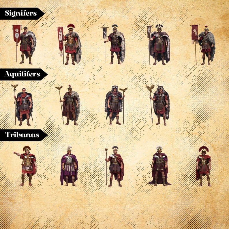 Roman Legion Cliparts – 100 Historical Roman Soldiers for TTRPG, RPG ...