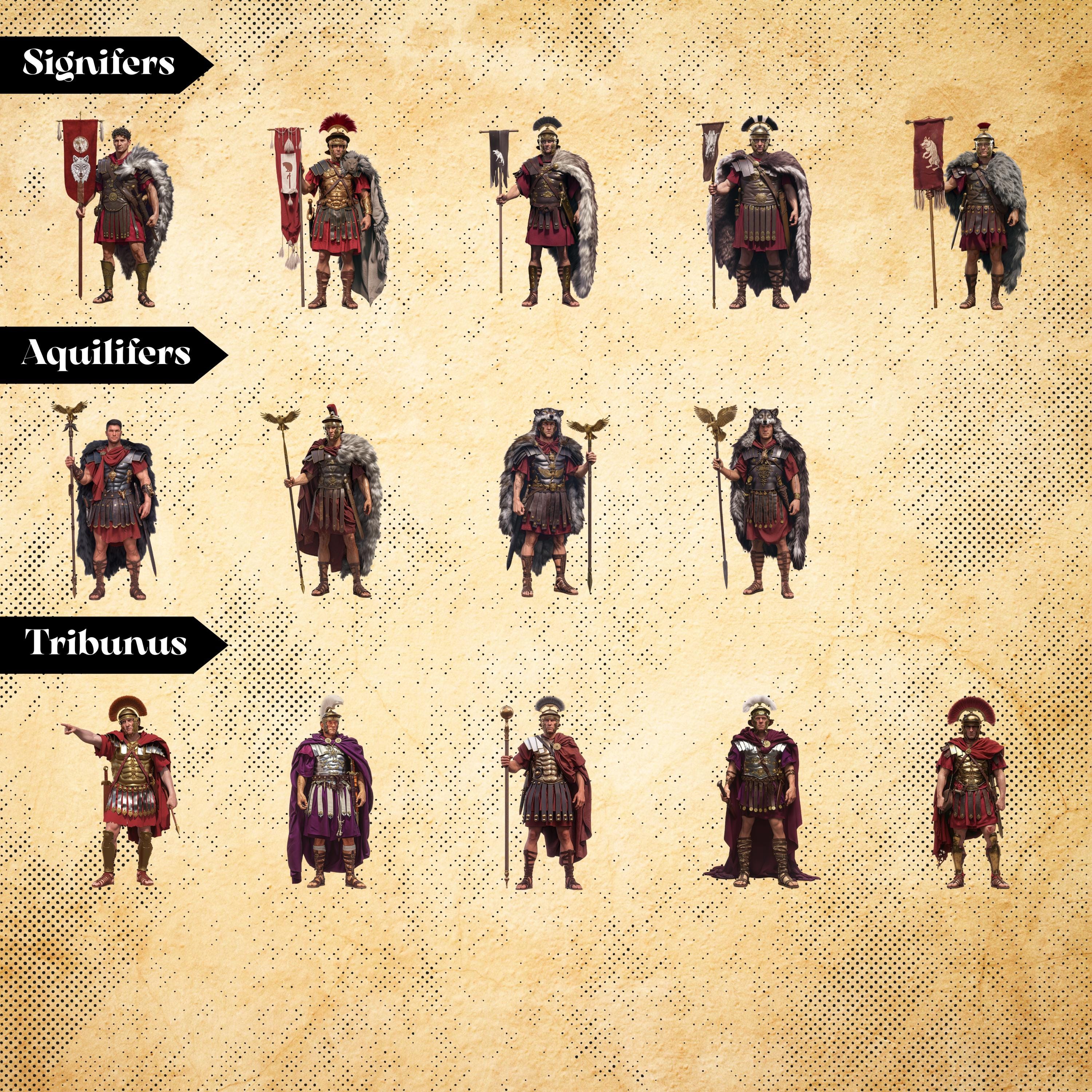 Roman Legion Cliparts – 100 Historical Roman Soldiers for TTRPG, RPG ...