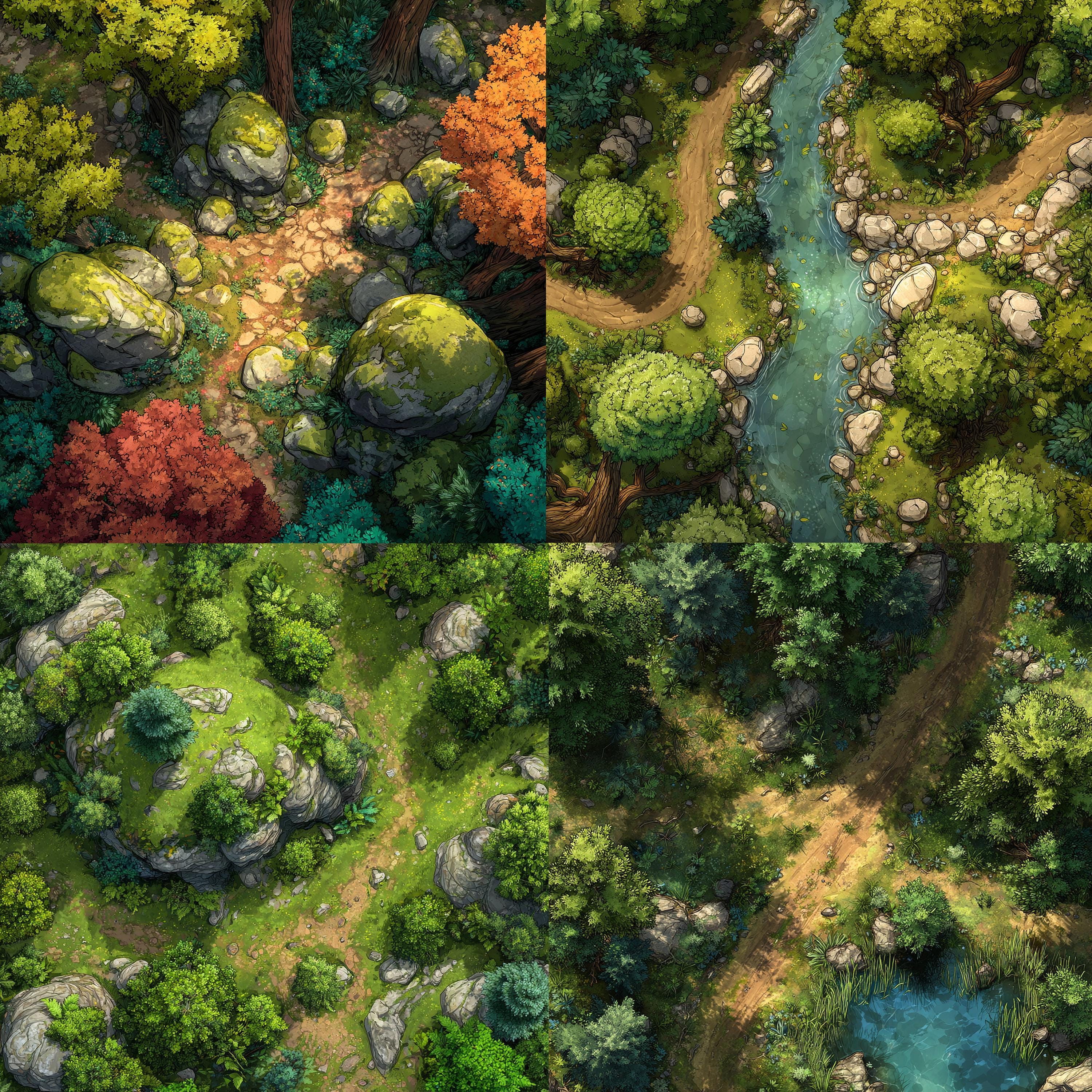 Forest Battle Maps, Digital RPG Maps, Dnd Fantasy Maps, Roll20 ...