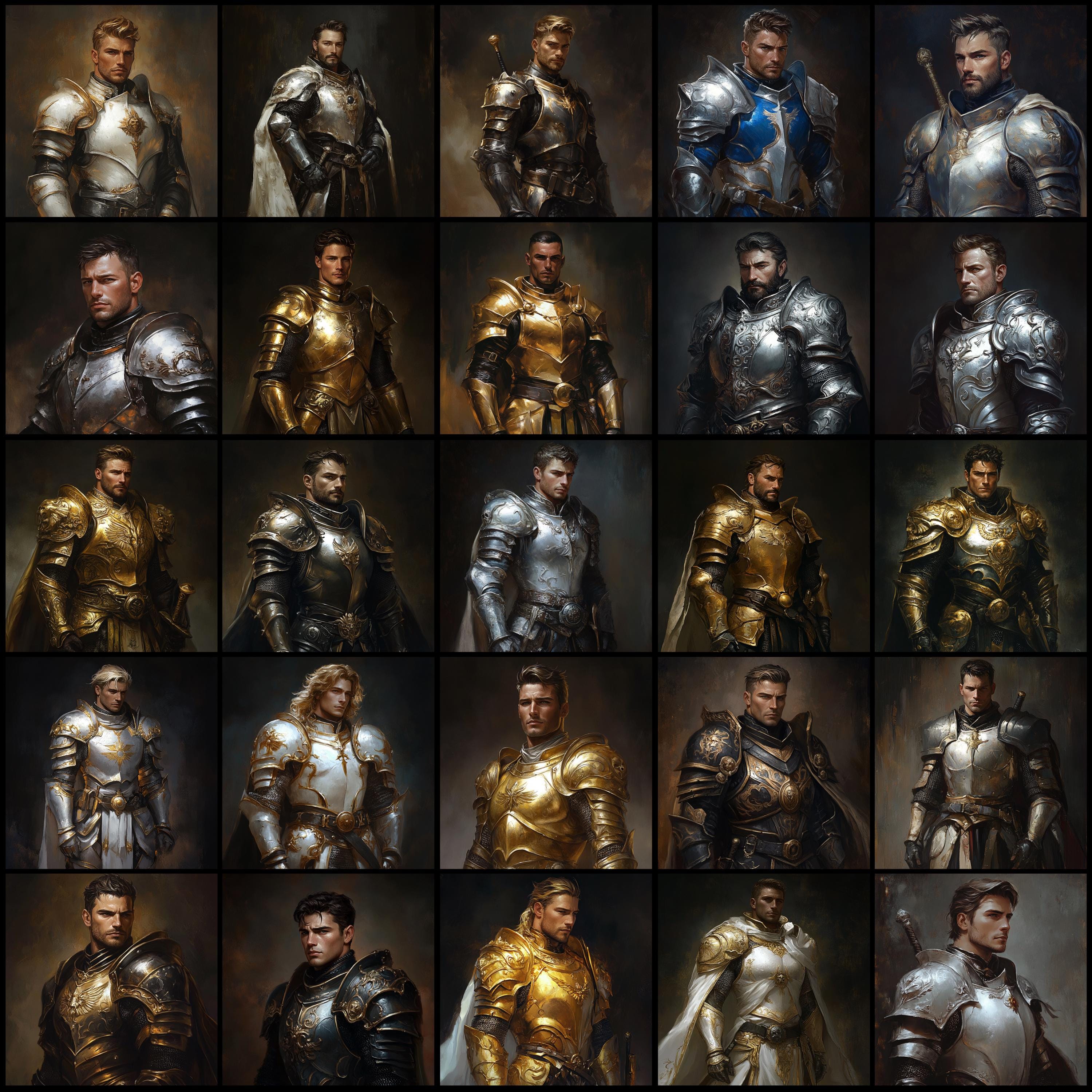 50 Male Human Paladin Portraits , Fantasy TTRPG Character Digital ...