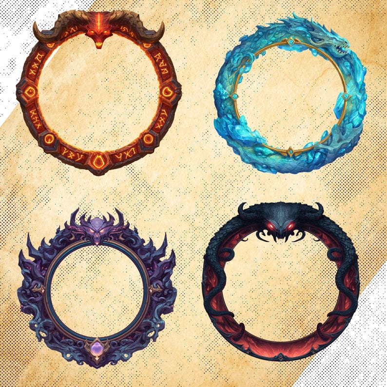 Dungeon Boss Token Frames – Digital Border for Dnd or Anything Game ...