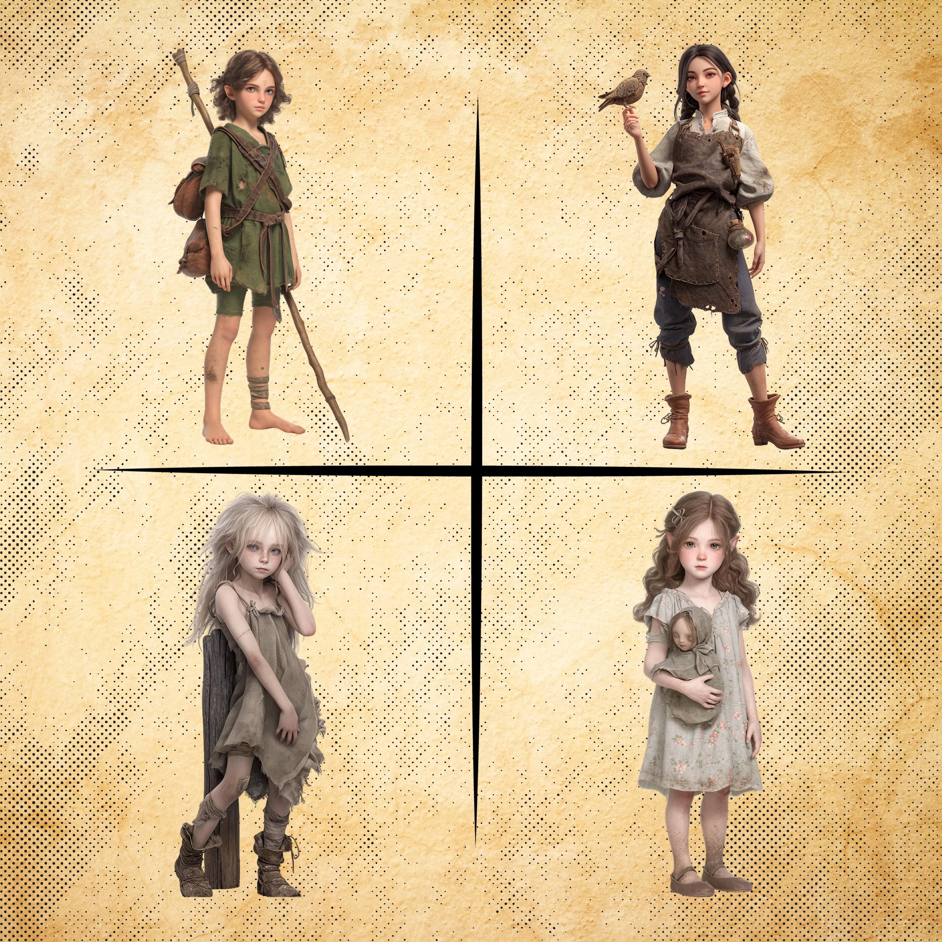 Village Children – 27 Medieval Child NPC Cliparts for RPG & TTRPG ...