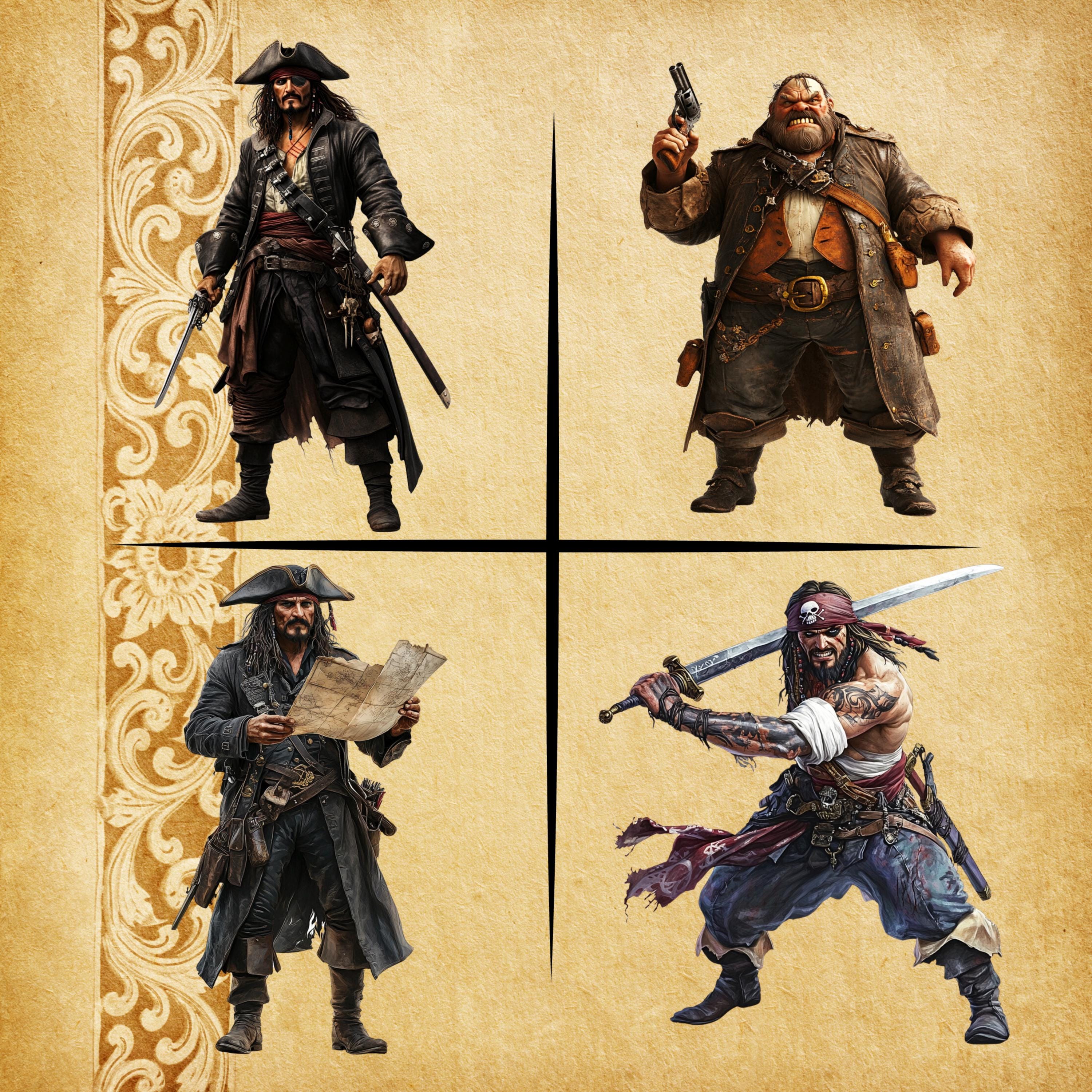 Sea Pirates Clipart – Fearless and Adventurous Pirates for Creative ...