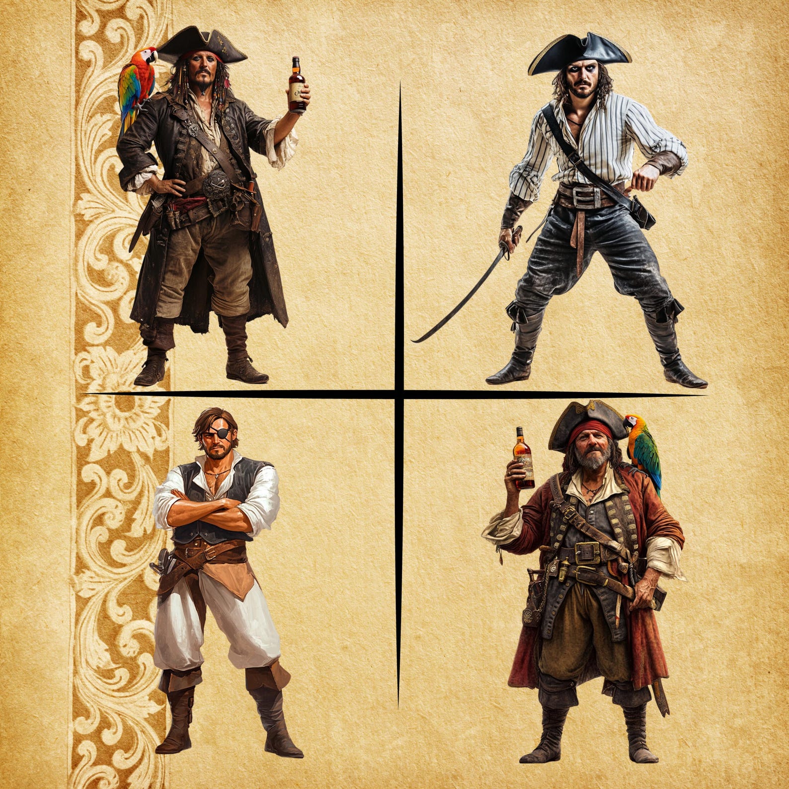 Sea Pirates Clipart – Fearless and Adventurous Pirates for Creative ...