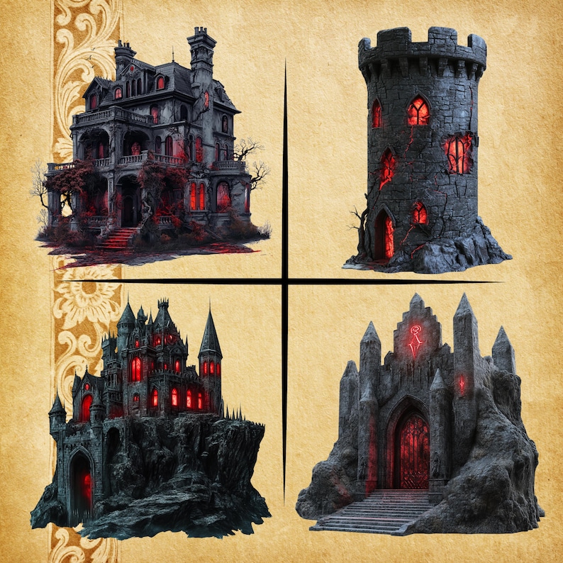 Vampire Buildings Clipart – 20 Gothic-inspired Designs , Transparent ...