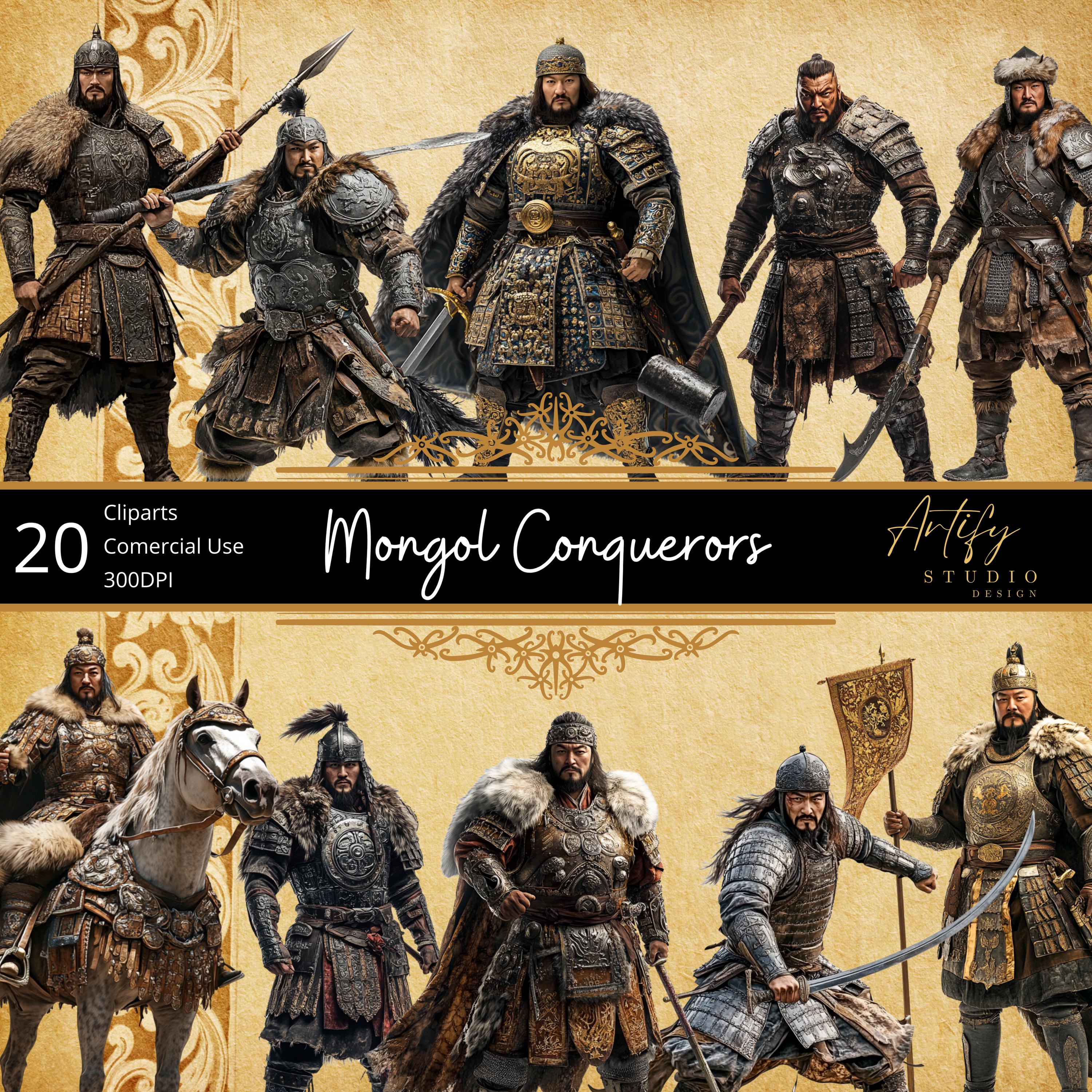 Mongol Conquerors Clipart – 20 Iconic Mongol Warriors for Historical ...