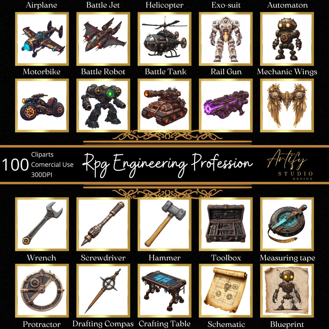 RPG Engineering Profession – 2D Game Icons Pack - Etsy