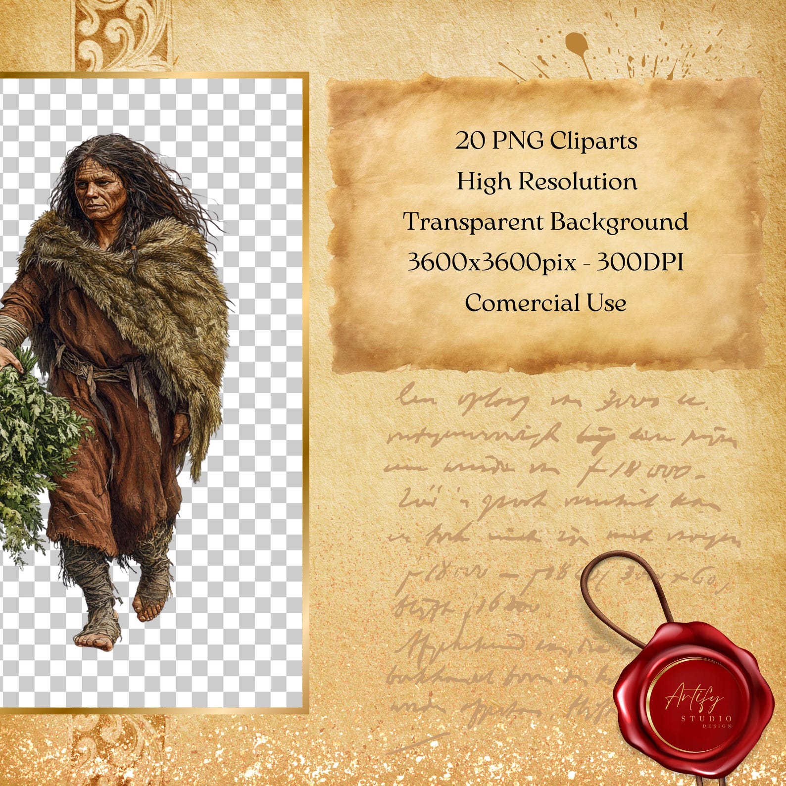 Neanderthal People Clipart – Prehistoric Humans From the Stone Age – 20 ...