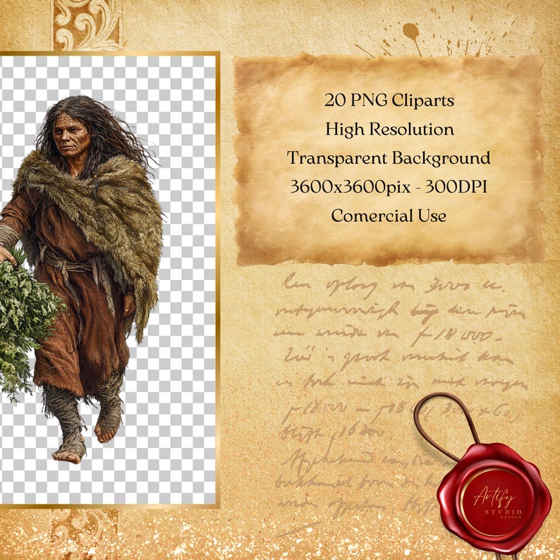 Neanderthal People Clipart – Prehistoric Humans From the Stone Age – 20 ...