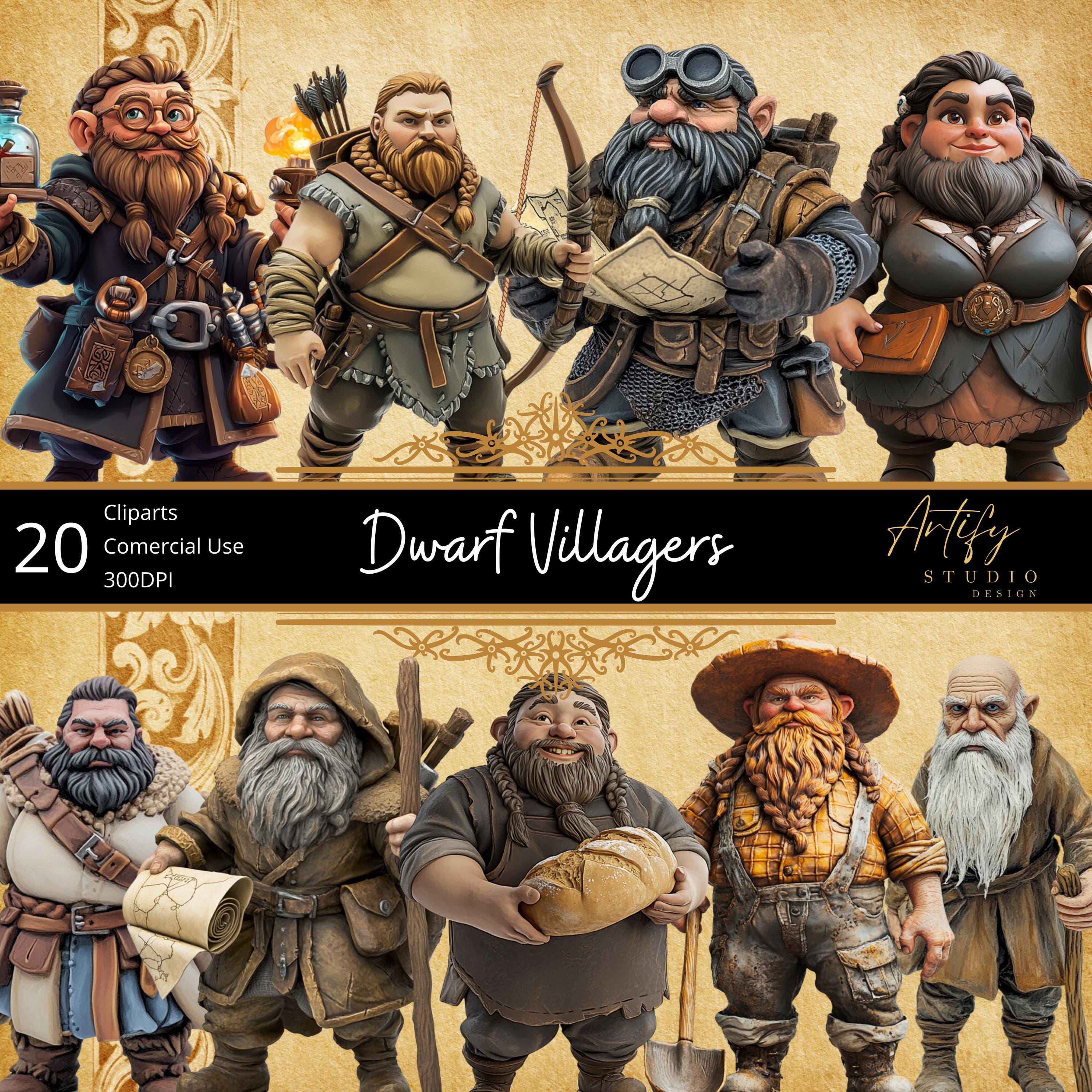 Fantasy RPG Dwarf Villagers Cliparts, Commercial Use, Dnd, RPG , PNG ...