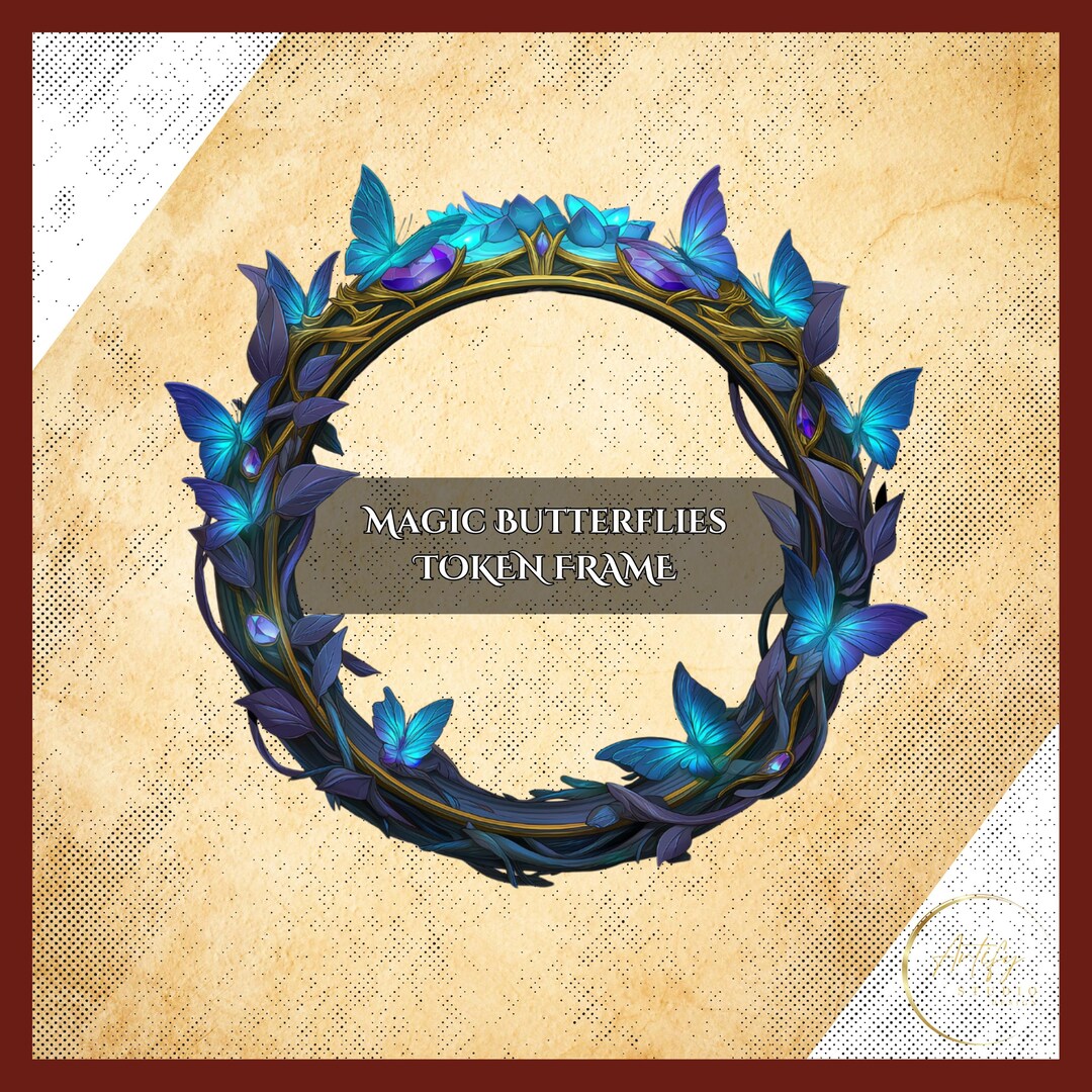 Magic Butterflies Token Frame – Digital Border for Dnd or Anything Game ...