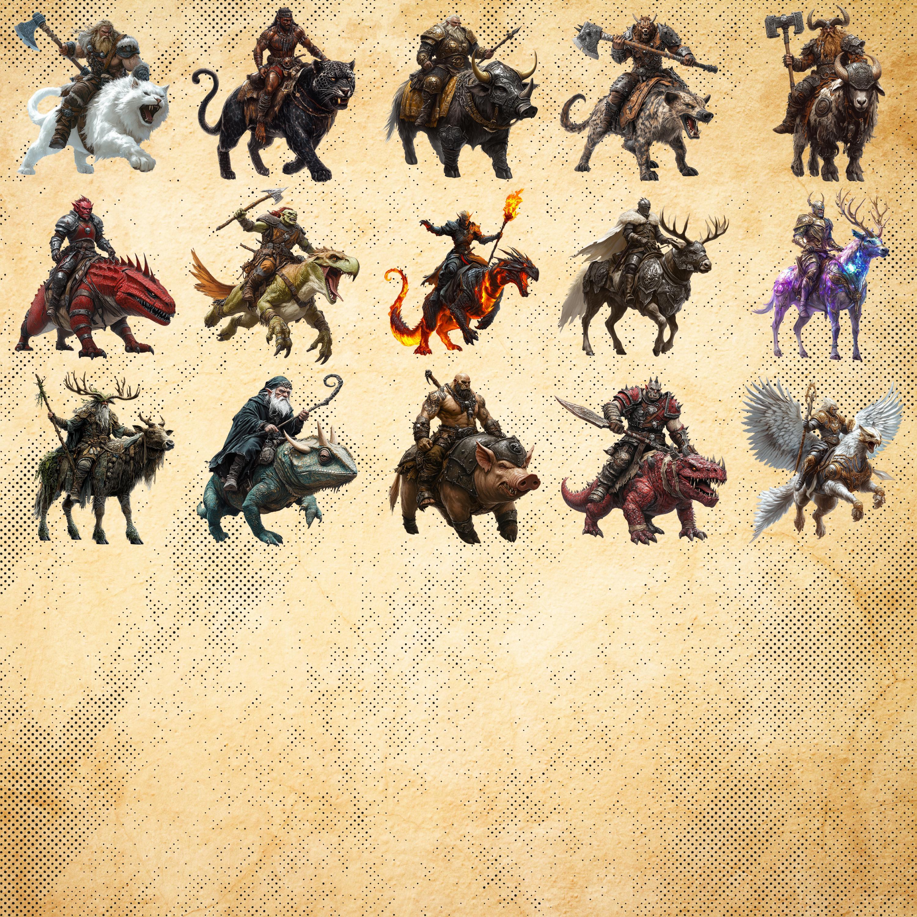 40 Beast Riders – Legendary Warriors on Mighty Creatures , Transparent ...