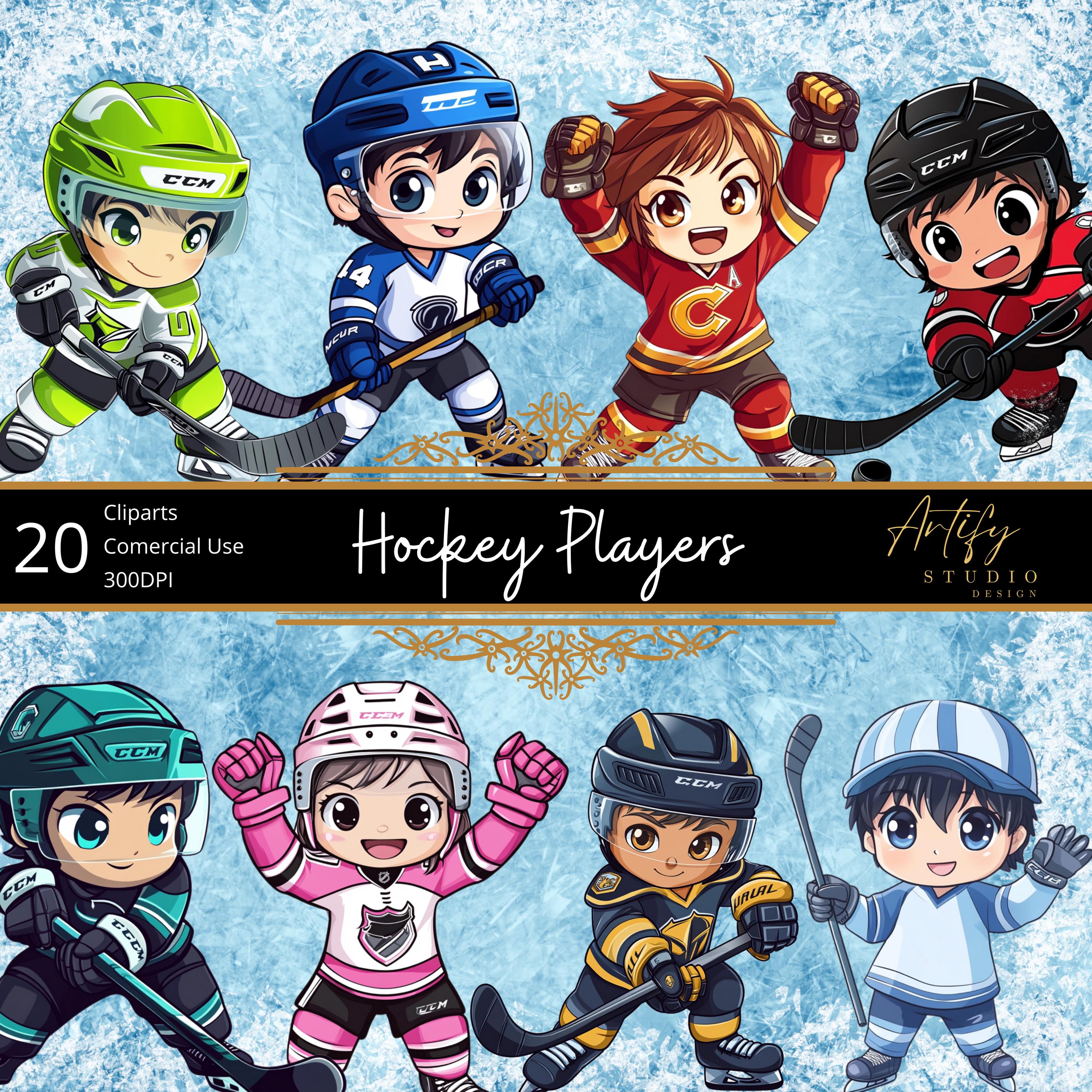 Chibi Hockey Players Clipart – 20 Cute Hockey Player Illustrations ...
