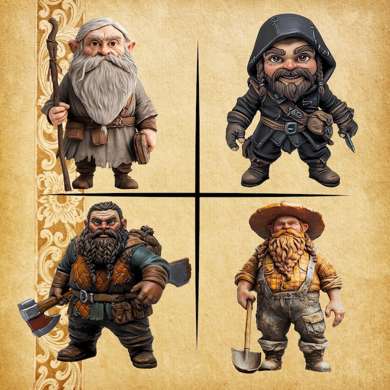 Fantasy RPG Dwarf Villagers Cliparts, Commercial Use, Dnd, RPG , PNG ...