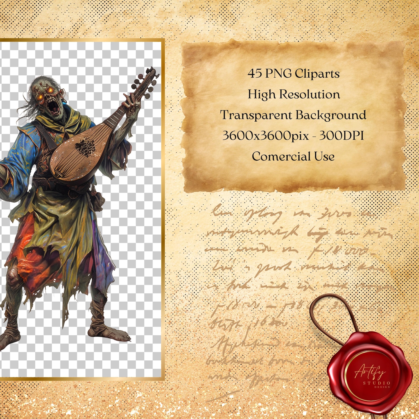 Medieval Zombies – 45 Undead Fantasy Characters Cliparts , TTRPG ...