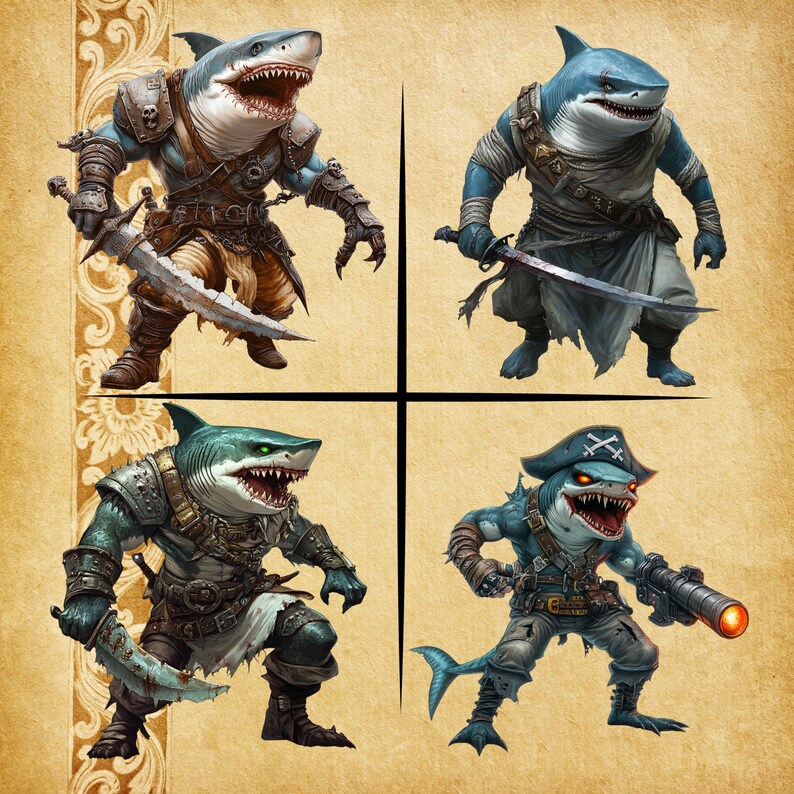 Shark Pirates Clipart – 20 Dnd-inspired Designs , Transparent ...